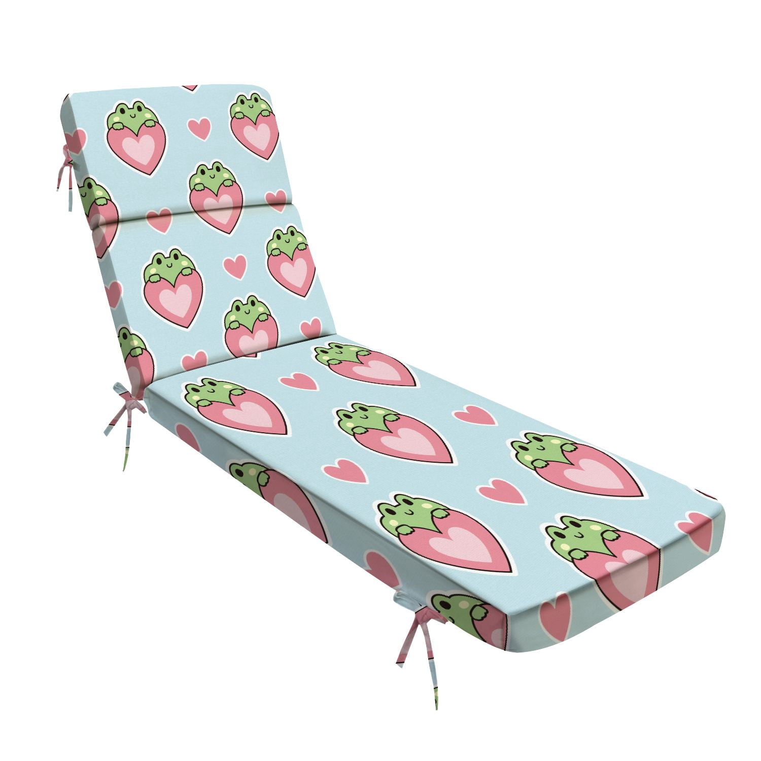 Outdoor Indoor Lounge Patio Cushion Seamless pattern cute heart blue ...