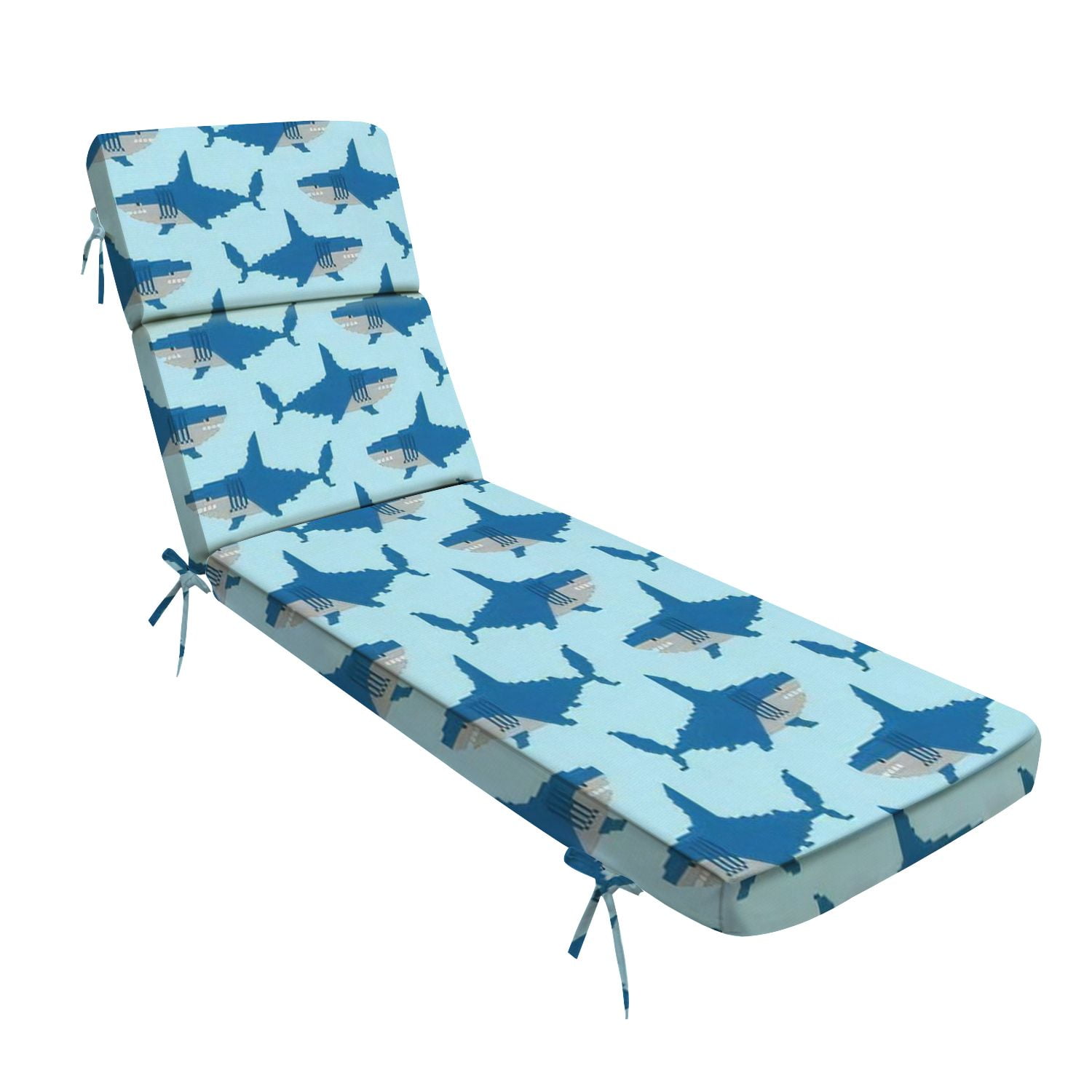 Outdoor Indoor Lounge Patio Cushion Shark pixel art pattern seamless ...