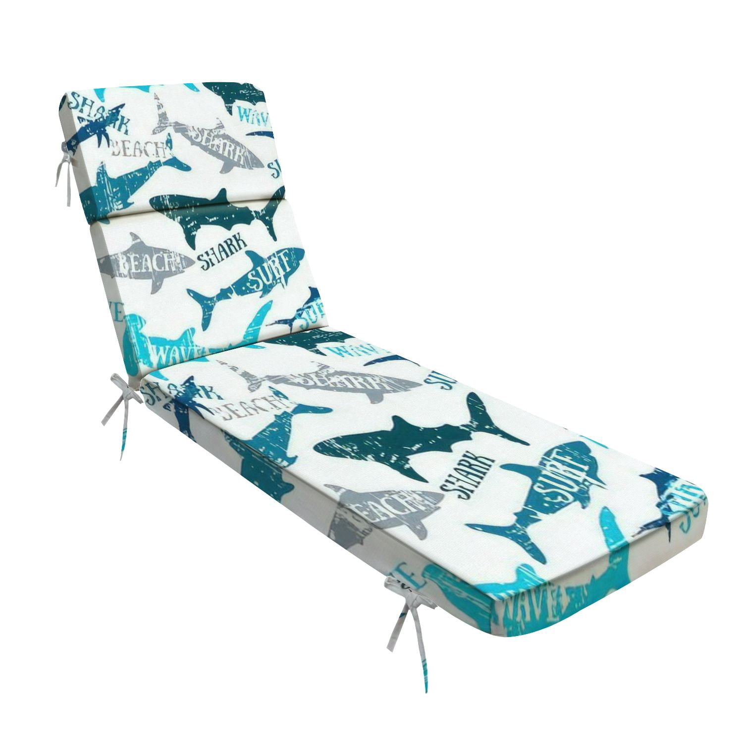 Outdoor Indoor Lounge Patio Cushion Sharks silhouettes seamless pattern ...