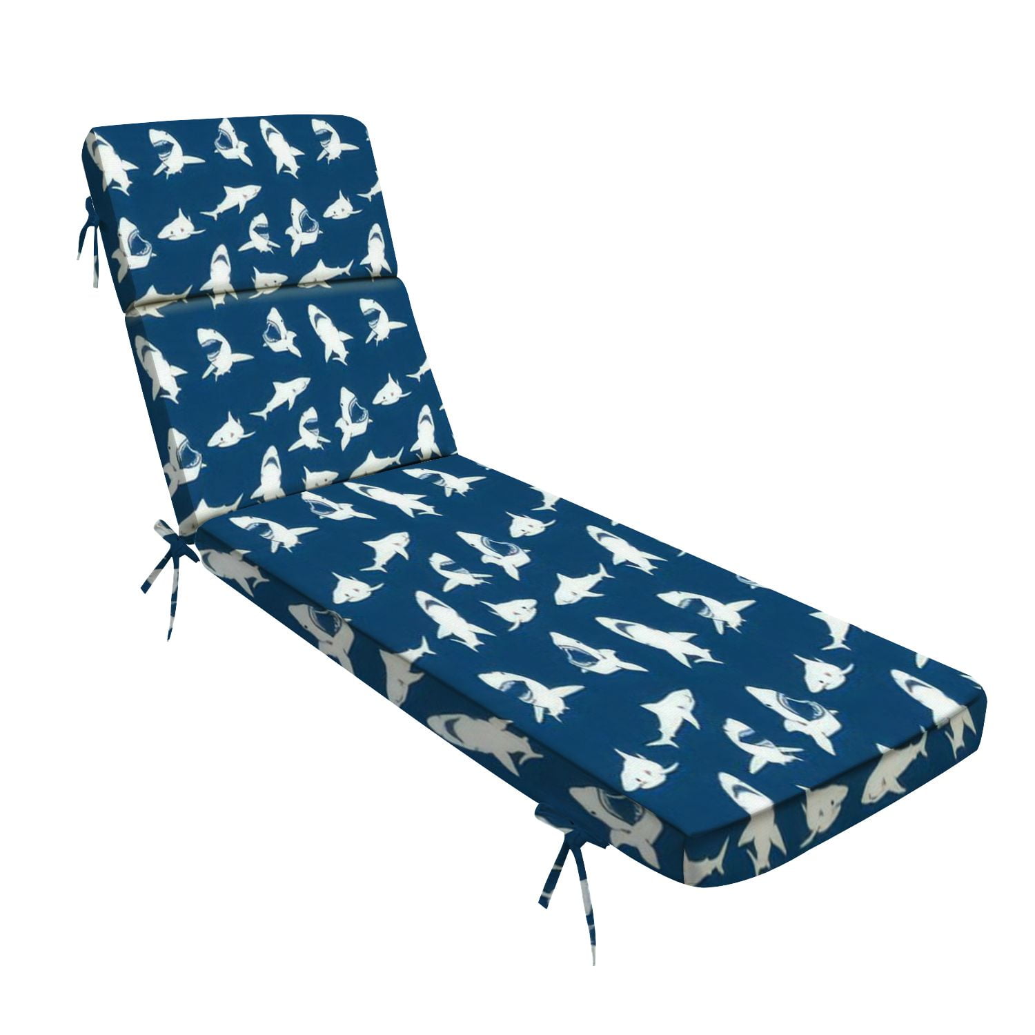 Outdoor Indoor Lounge Patio Cushion Sharks silhouettes seamless white ...