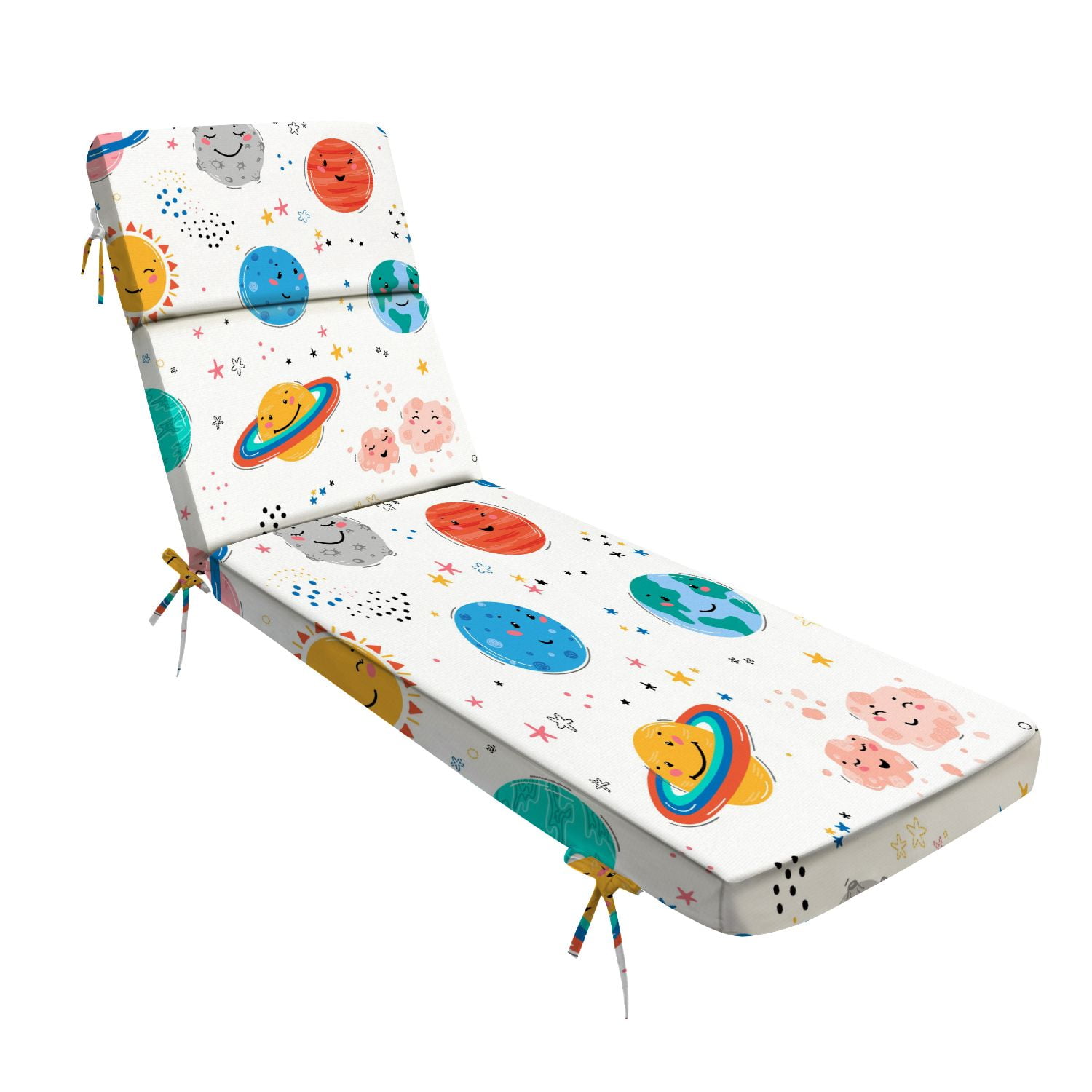 Outdoor Indoor Lounge Patio Cushion Space Seamless Pattern Planets ...