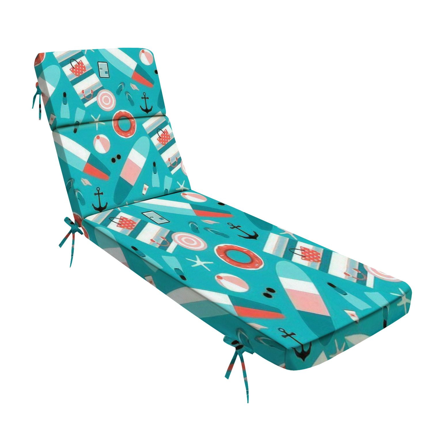 Outdoor Indoor Lounge Patio Cushion Summer beach funny objects blue ...