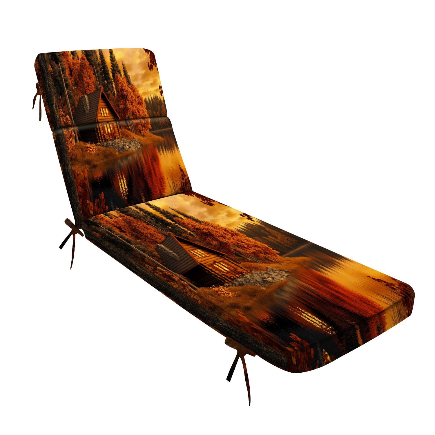 Outdoor Indoor Lounge Patio Cushion Sunset Wooden Cabin Autumn Trees ...