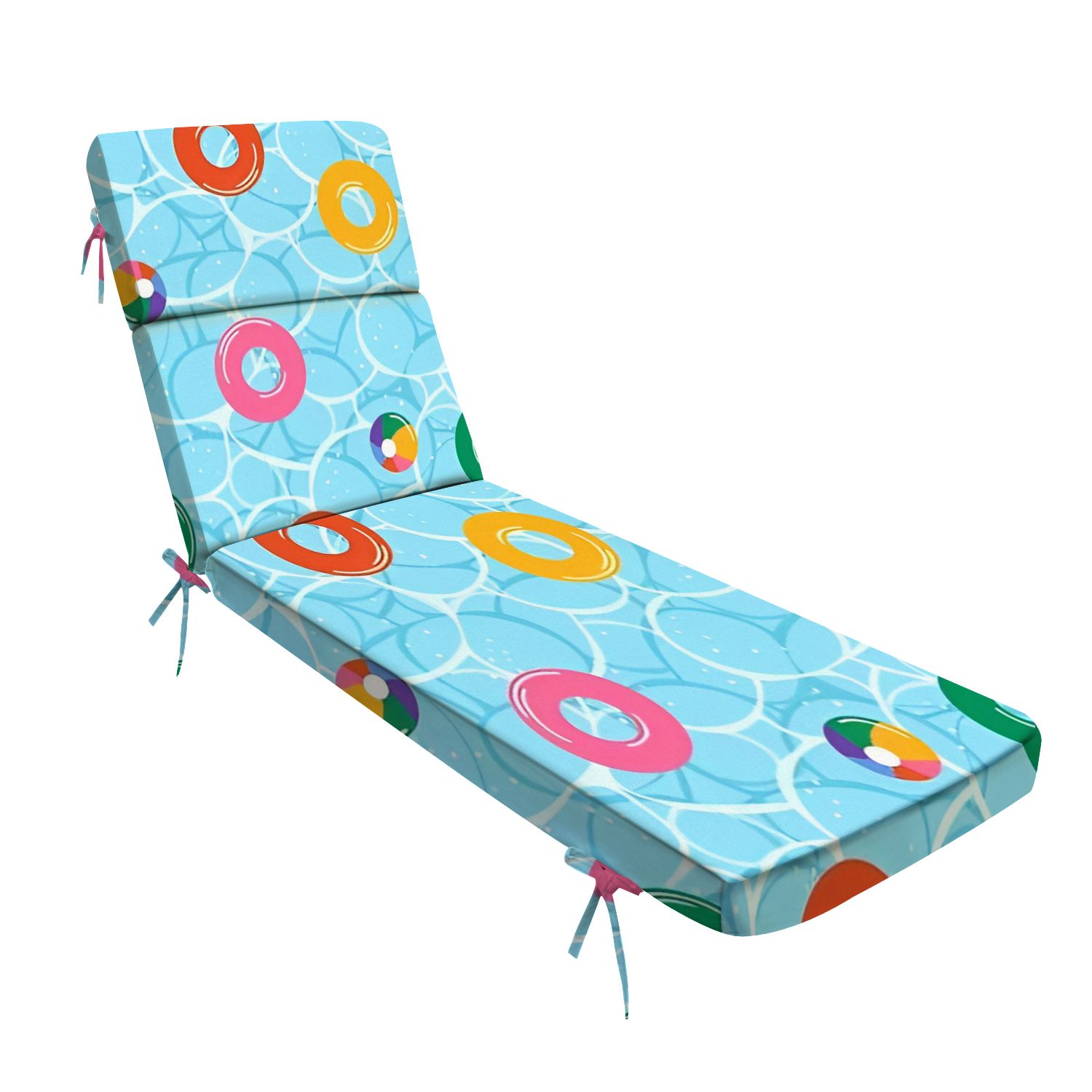 Outdoor Indoor Lounge Patio Cushion Swim rings floating blue water ...