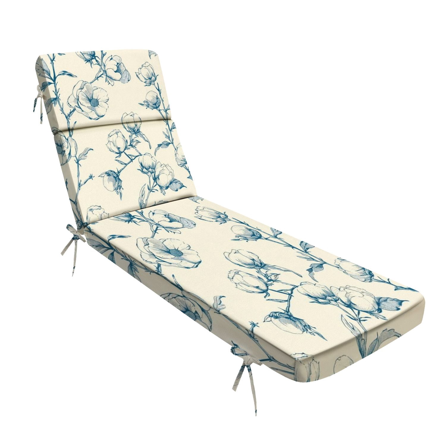 Outdoor Indoor Lounge Patio Cushion Toile de jouy soft cotton flowers ...