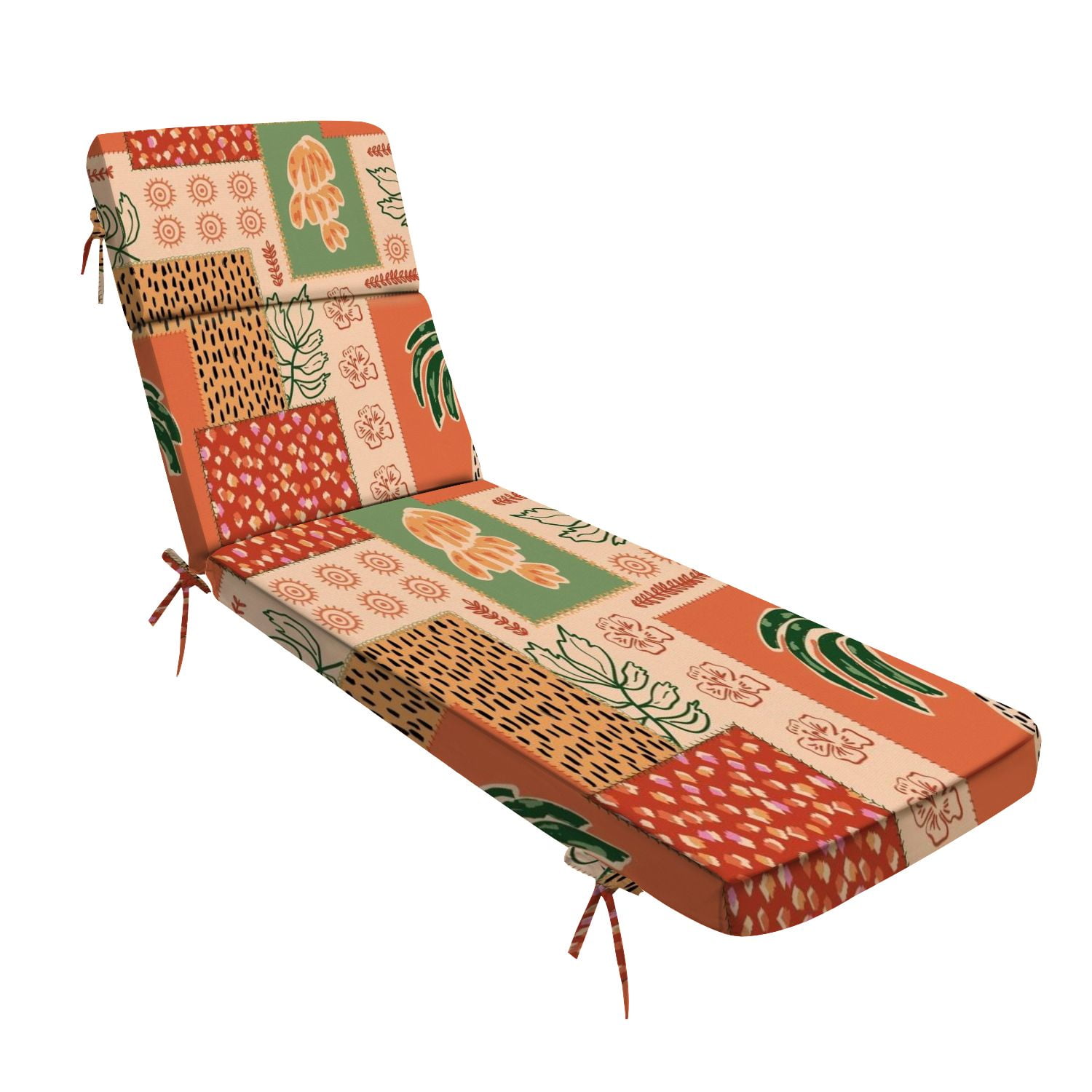 Outdoor Indoor Lounge Patio Cushion Tropical patchwork seamless pattern ...