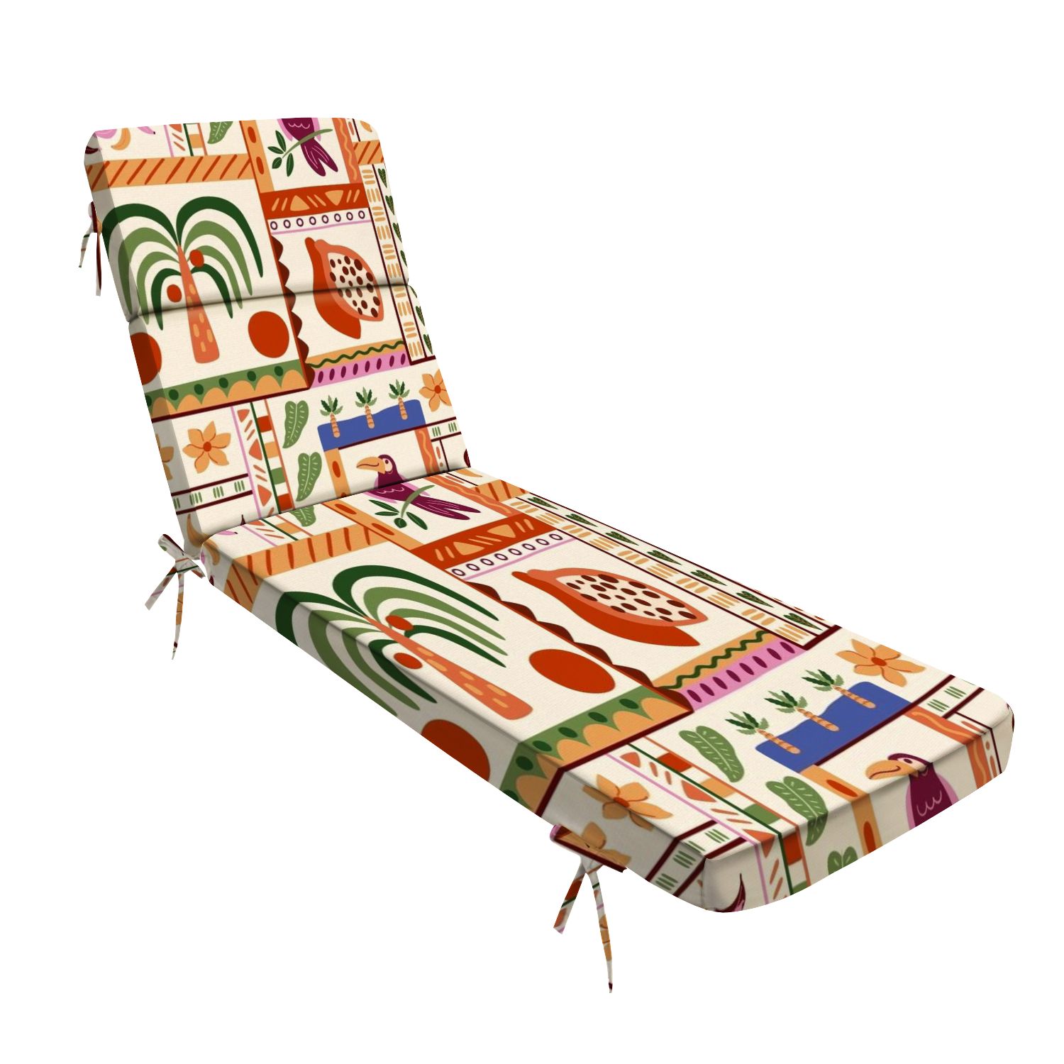 Outdoor Indoor Lounge Patio Cushion Tropical patchwork seamless pattern ...