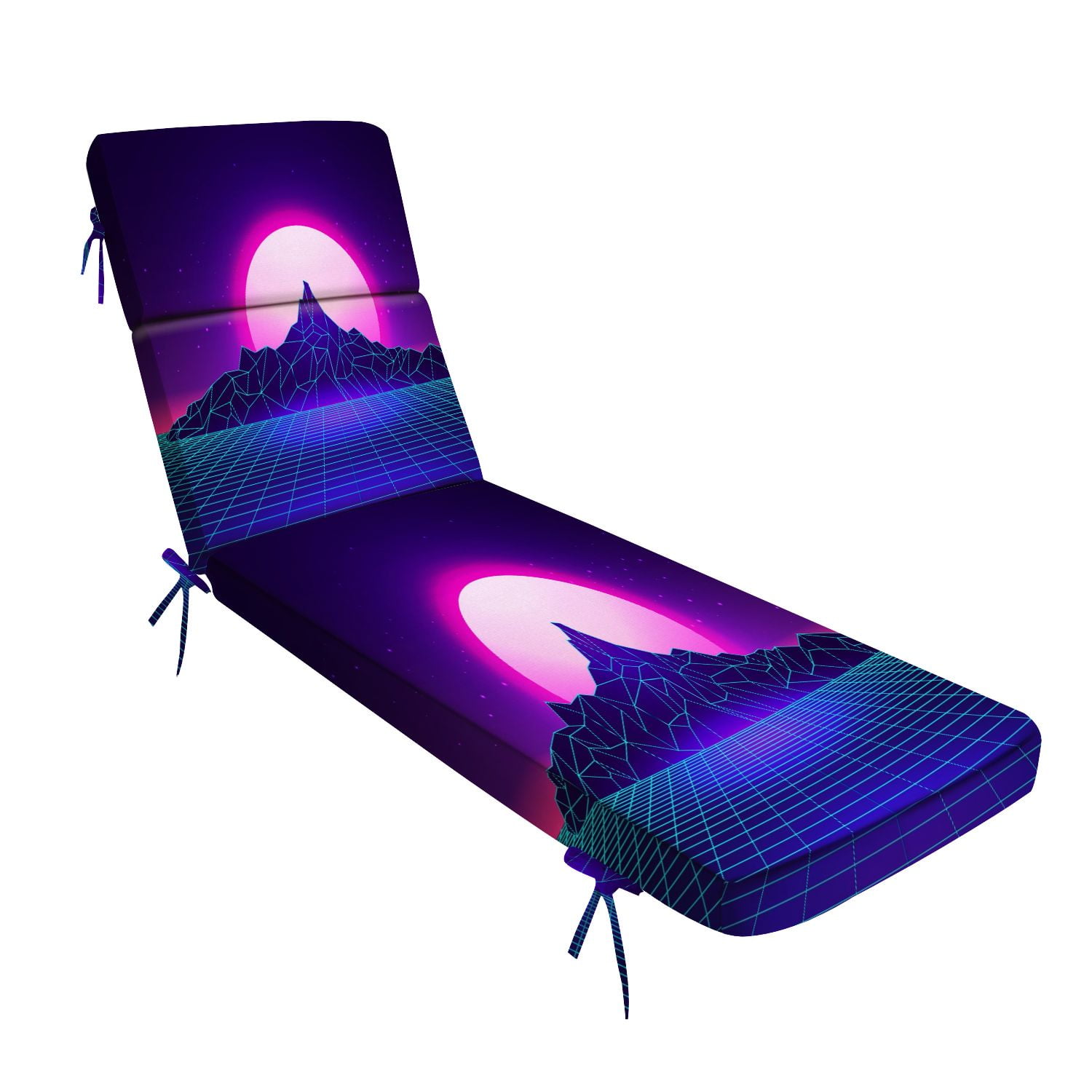 Outdoor Indoor Lounge Patio Cushion Vaporwave grid abstract mountains ...