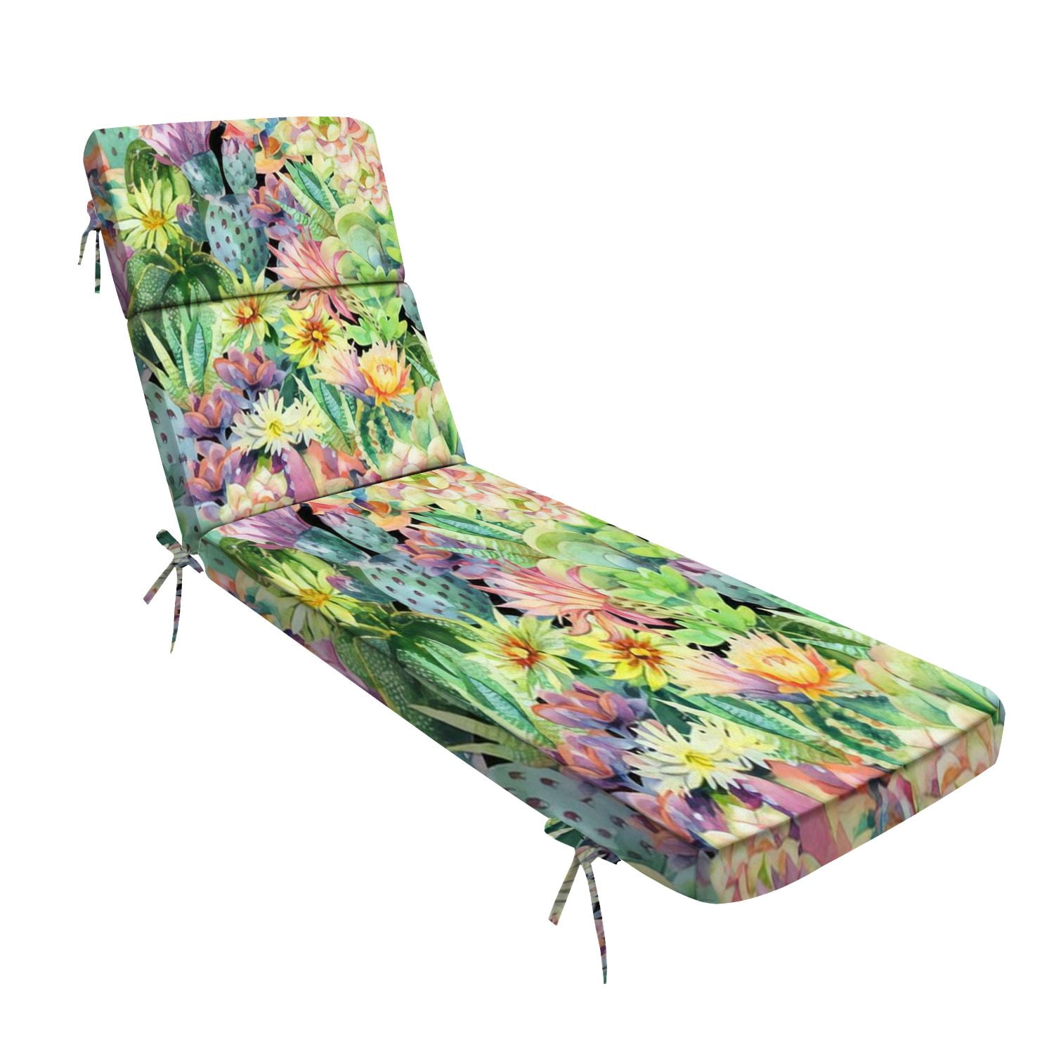 Outdoor Indoor Lounge Patio Cushion Watercolor blooming cactus Exotic ...