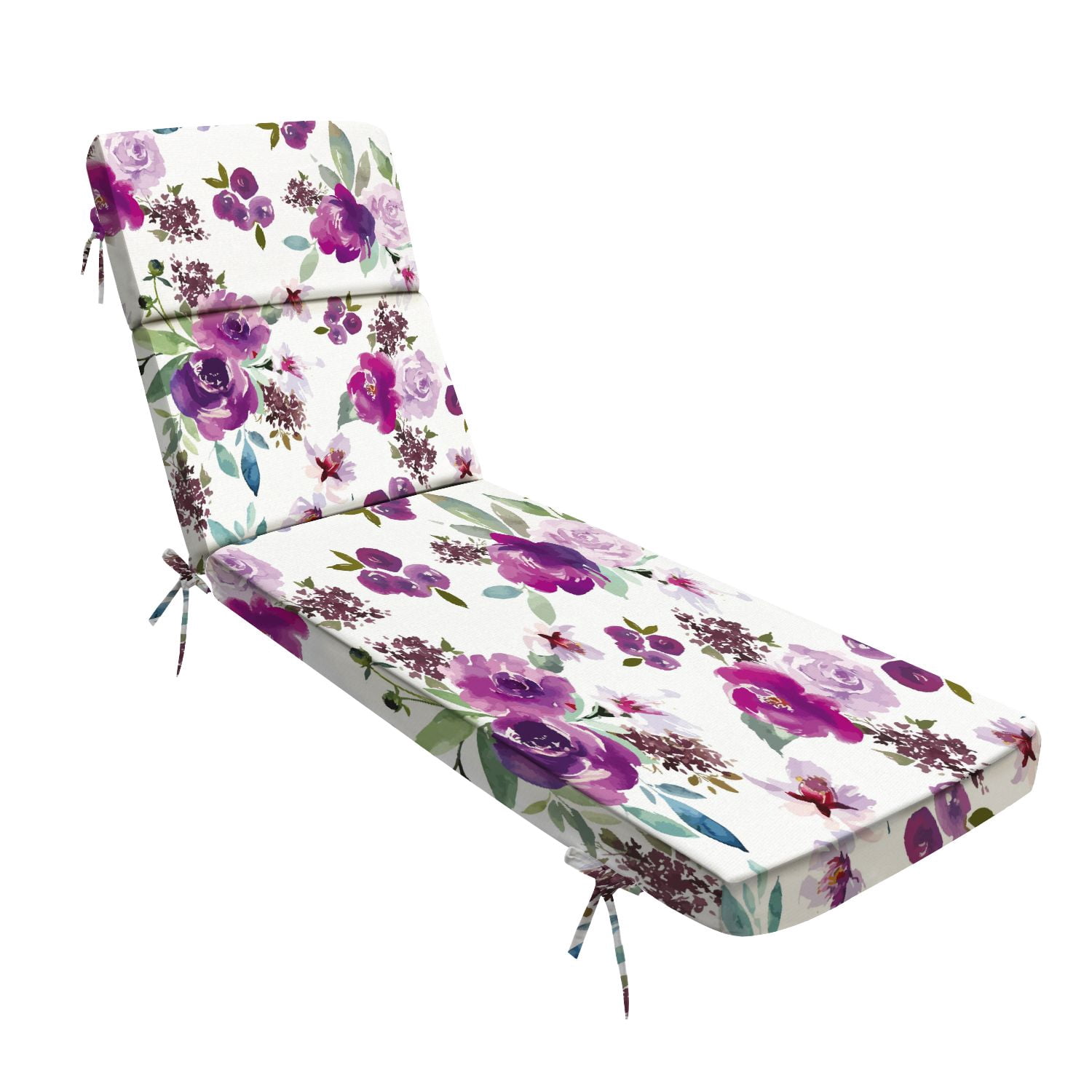 Outdoor Indoor Lounge Patio Cushion Watercolor purple flowers Seamless ...
