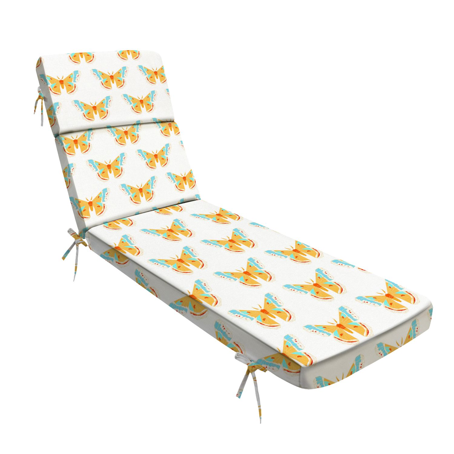 Outdoor Indoor Lounge Patio Cushion cecropia seamless pattern white ...