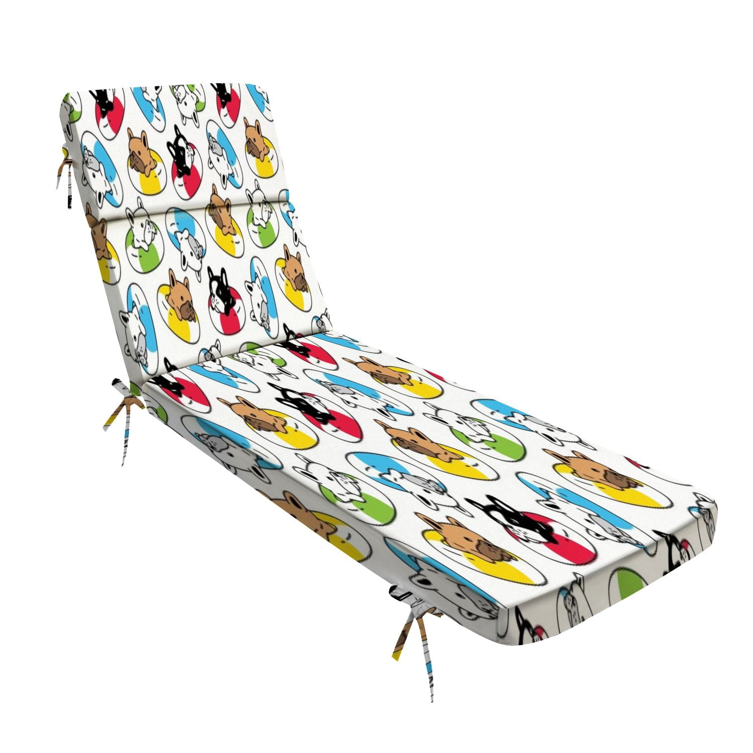 Outdoor Indoor Lounge Patio Cushion dog seamless pattern french bulldog ...