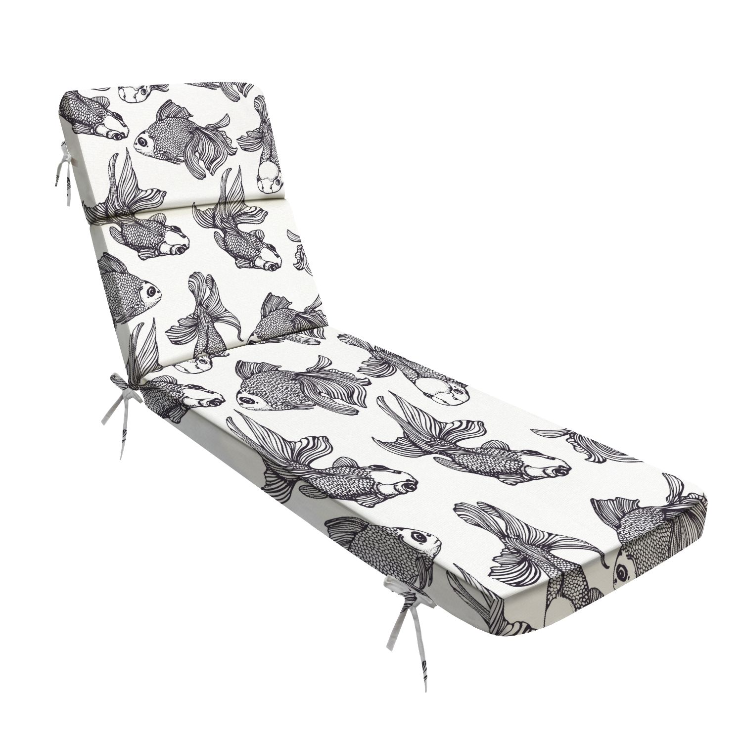 Outdoor Indoor Lounge Patio Cushion goldfish seamless drawing hand ...