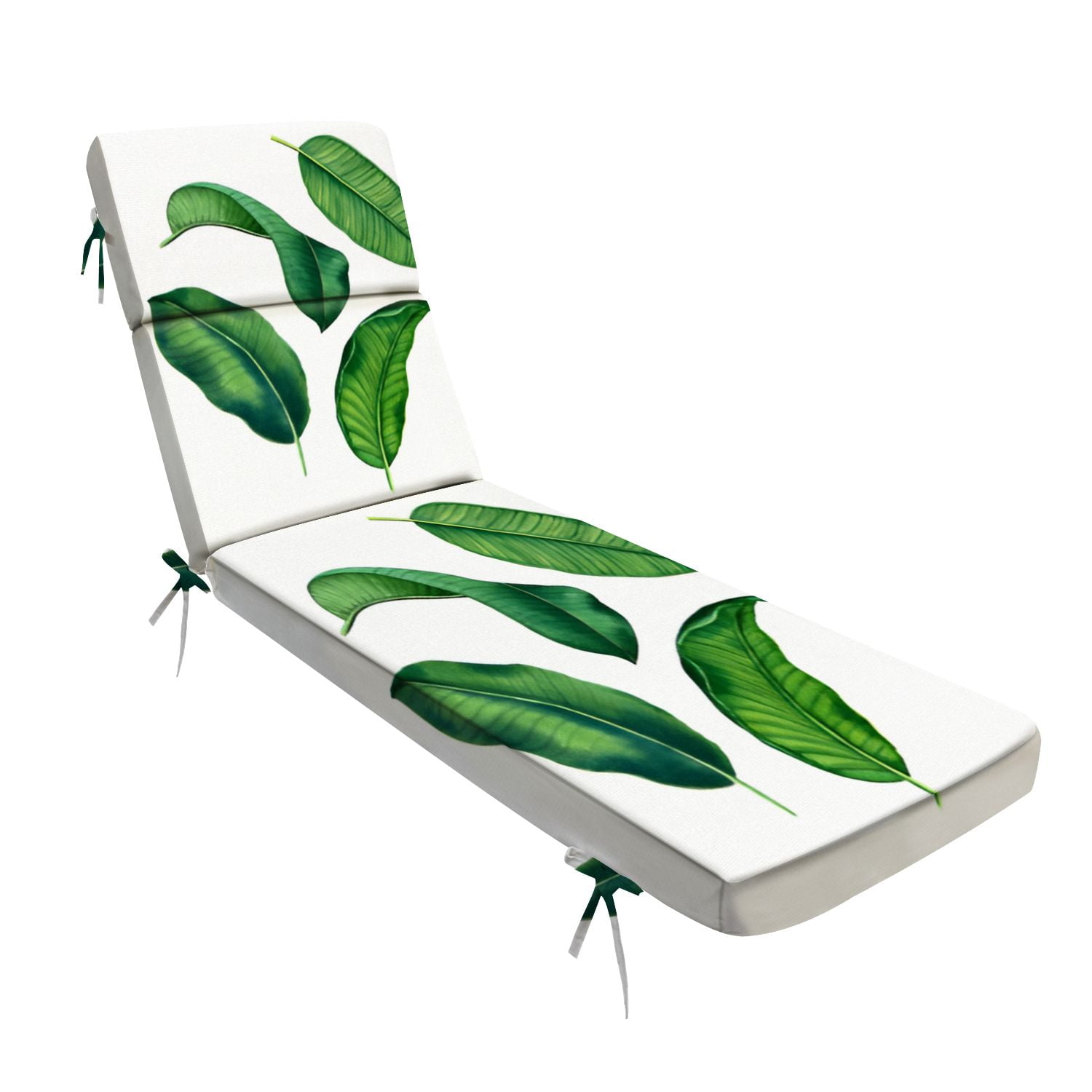 Outdoor Indoor Lounge Patio Cushion hand watercolor botanical tropical leaves white banana palm ...