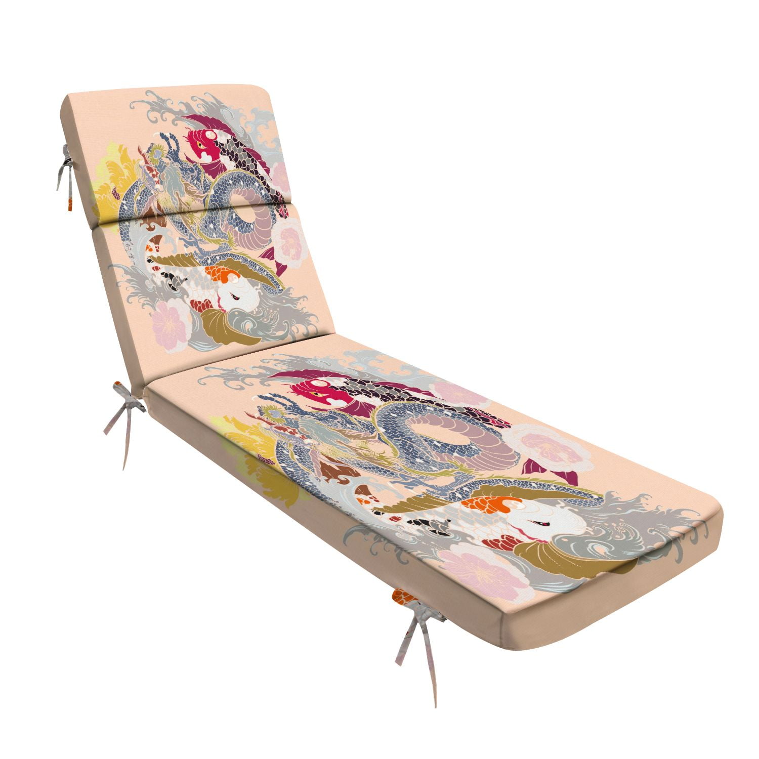 Outdoor Indoor Lounge Patio Cushion infinity Dragon Yin Yand carp fish ...