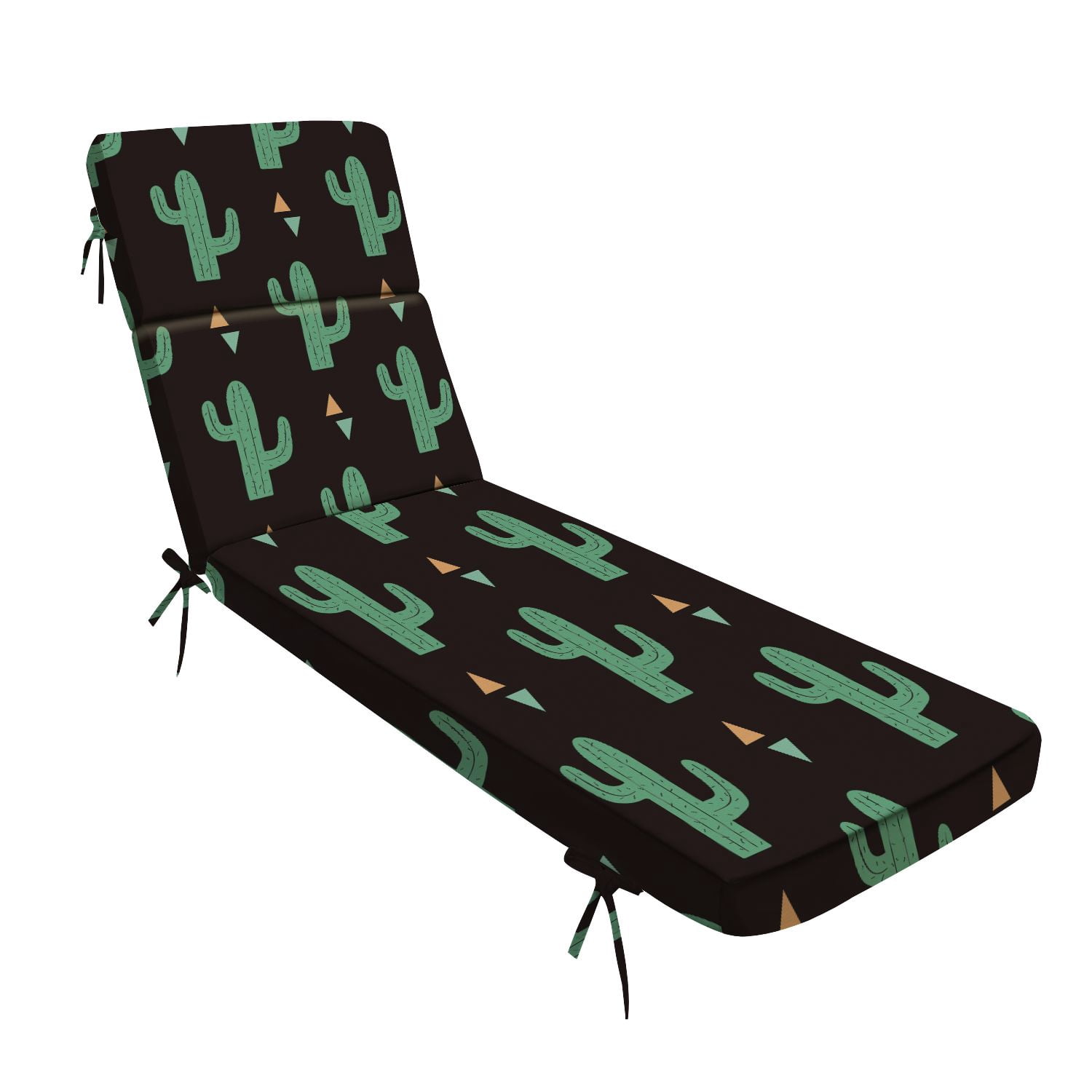 Outdoor Indoor Lounge Patio Cushion seamless pattern cactuses triangles ...