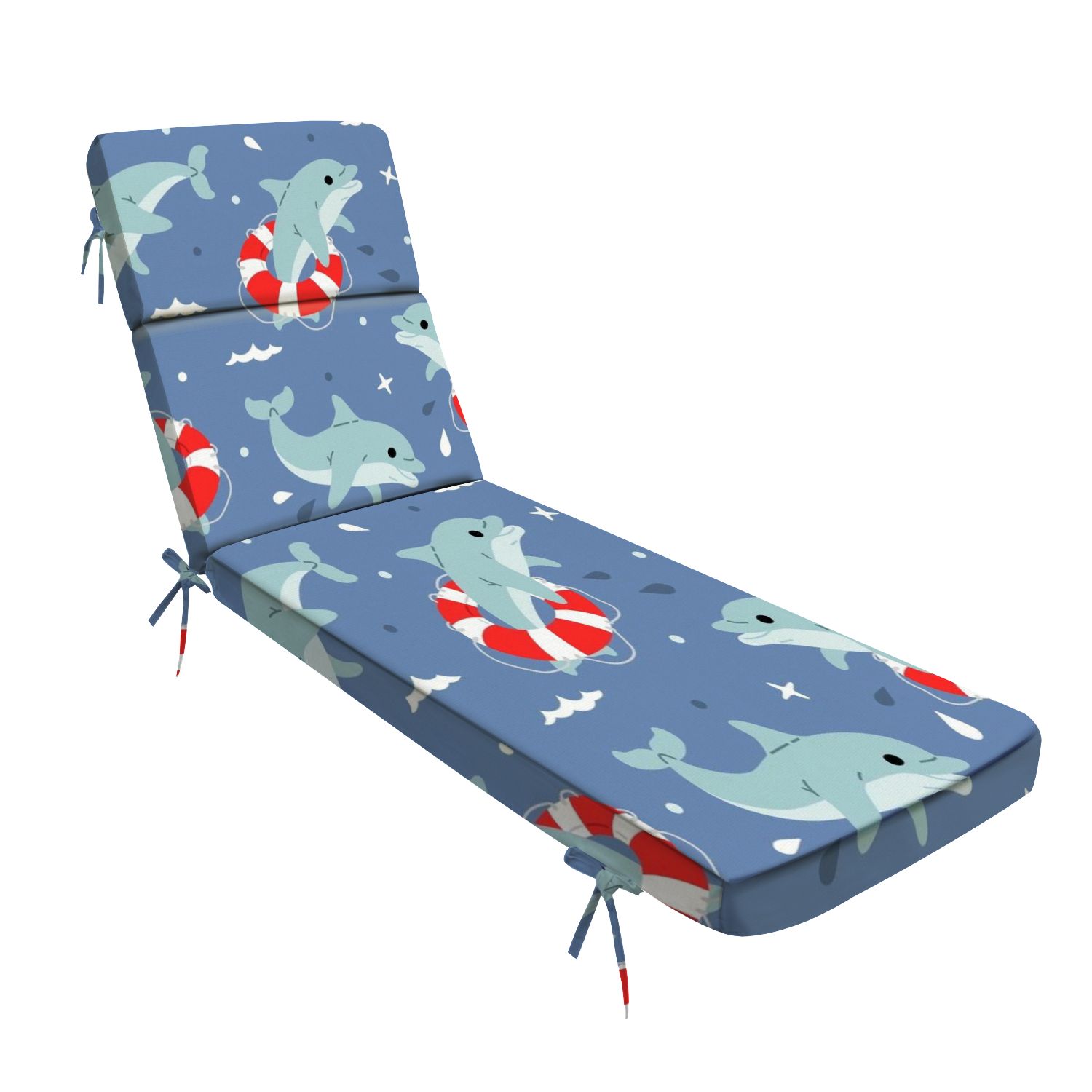 Outdoor Indoor Lounge Patio Cushion seamless pattern dolphins for ...