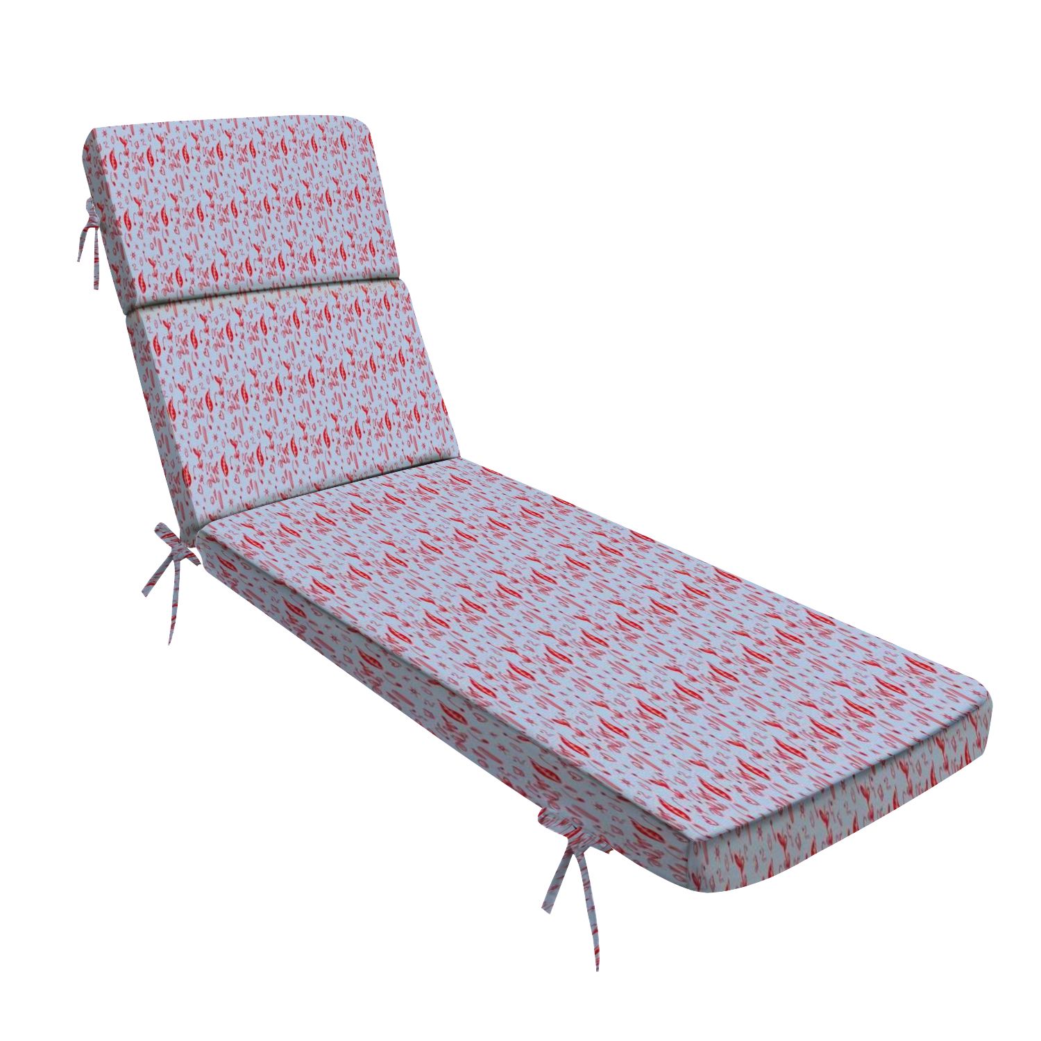 Outdoor Indoor Lounge Patio Cushion seamless pattern featuring red ...