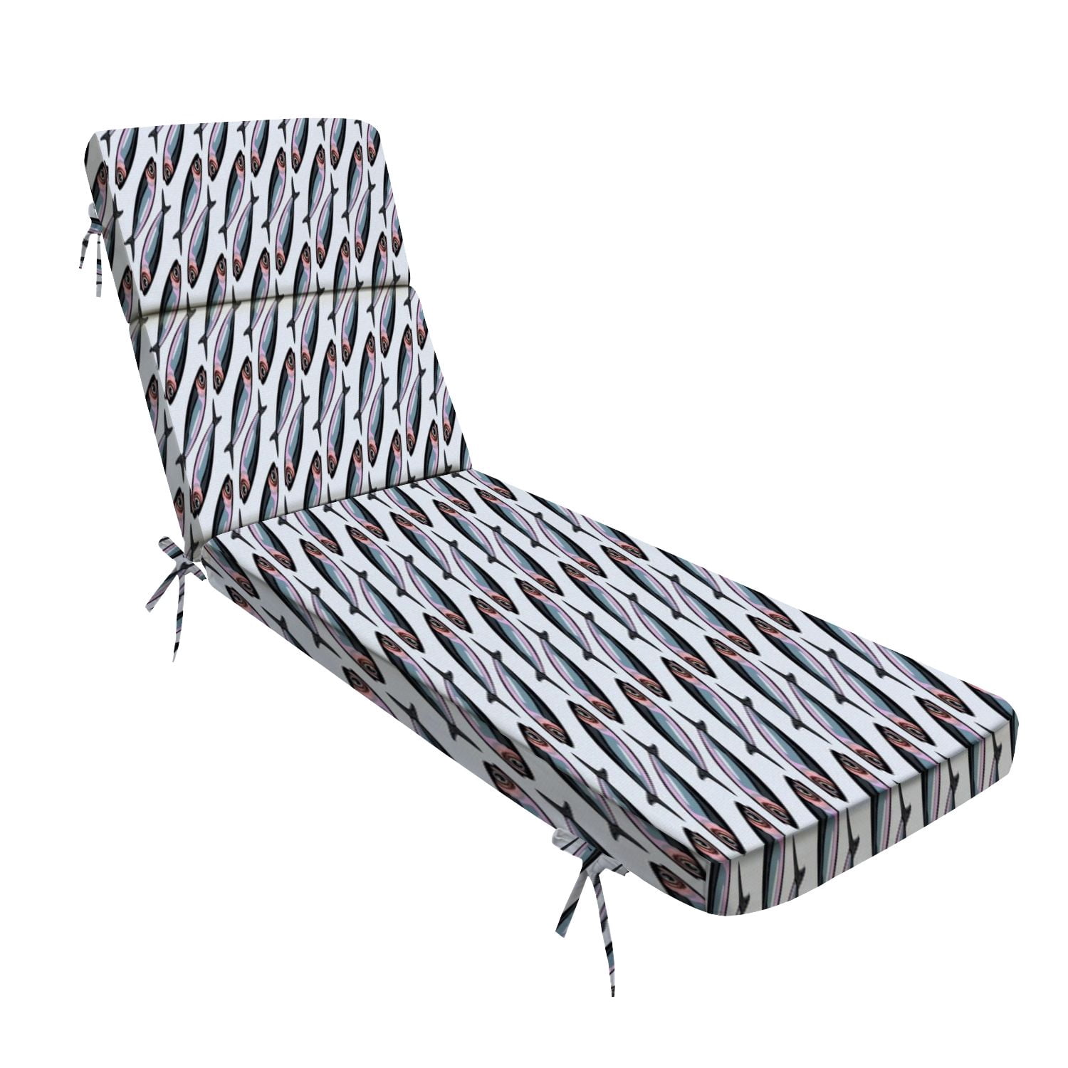 Outdoor Indoor Lounge Patio Cushion seamless sardines light blue Water ...