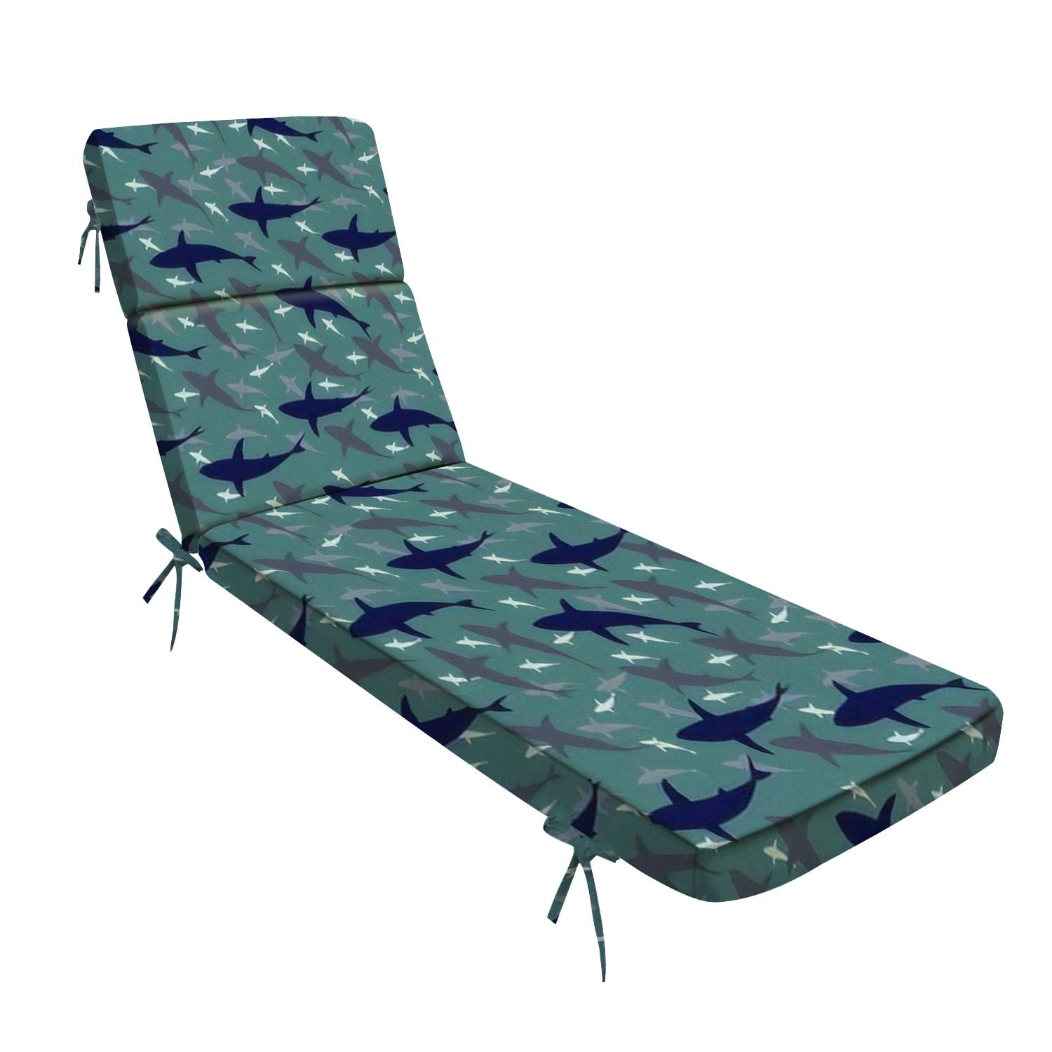 Outdoor Indoor Lounge Patio Cushion seamless tile large school sharks ...
