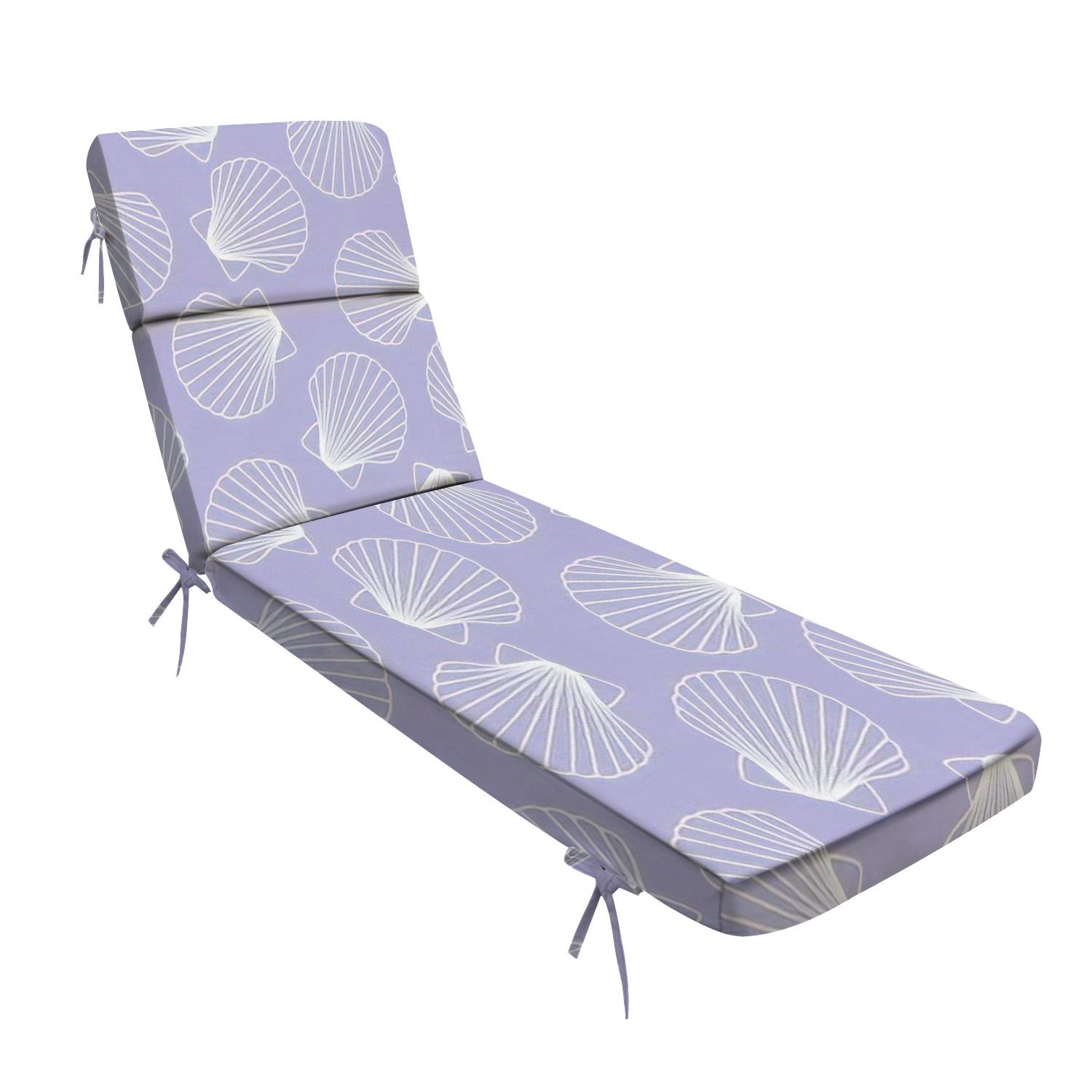 Outdoor Indoor Lounge Patio Cushion white seashells purple sea ocean ...