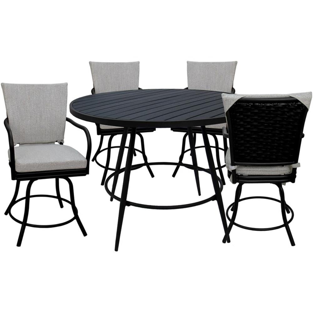 Outdoor/Indoor Patio Dining Set - Ofir - White Linen - Black - Walmart.com