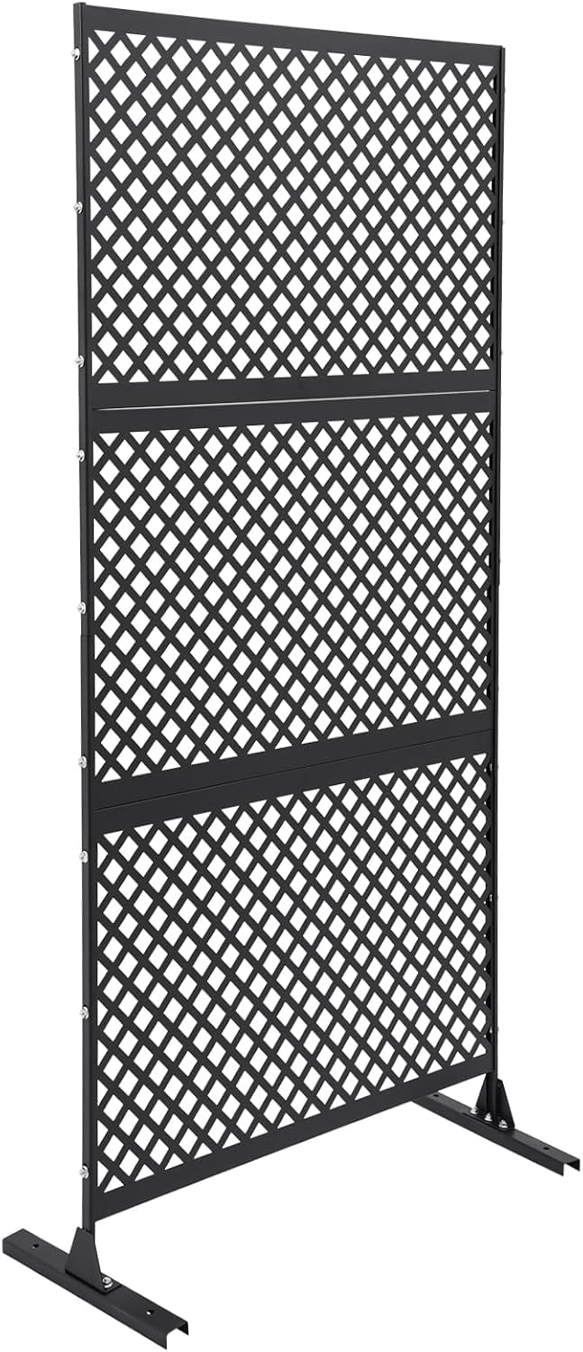 Outdoor/Indoor Privacy Fence Screen 35.4 * 74.8 in Steel Freestanding ...