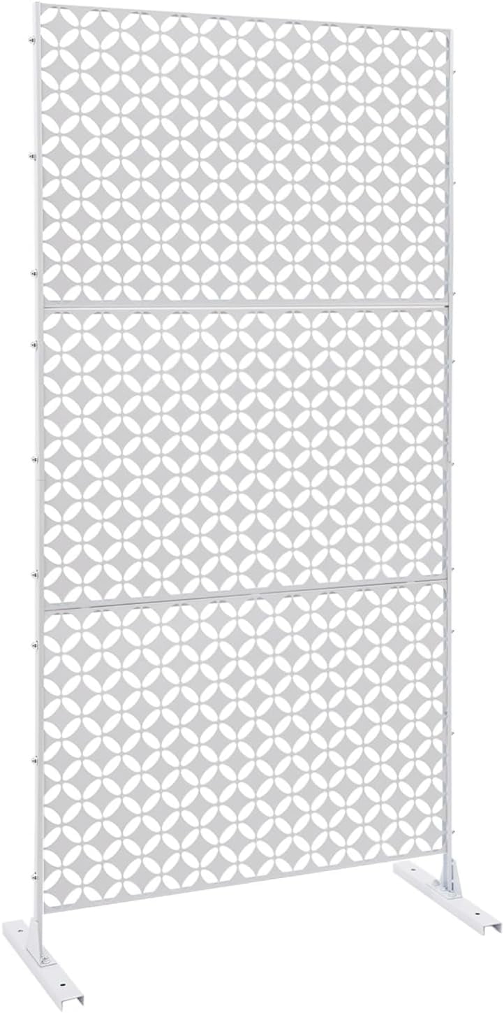 Outdoor/Indoor Privacy Fence Screen 35.4 * 74.8 in Steel Freestanding ...