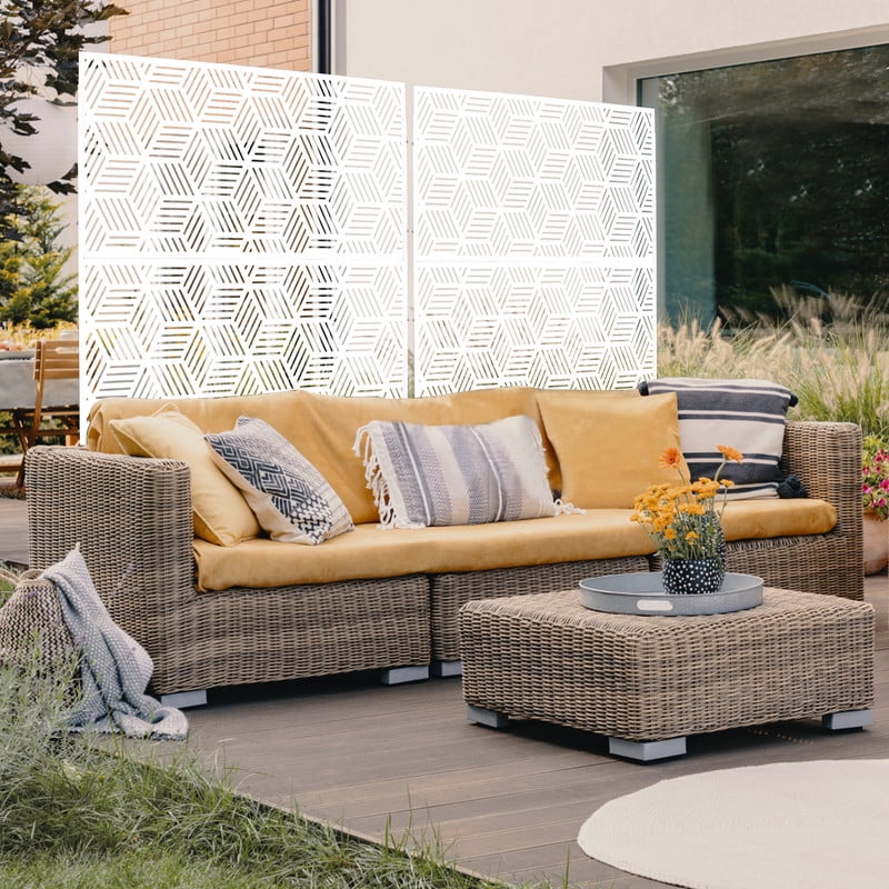 Outdoor & Indoor Privacy Screen Metal Privacy Screen 76" H×48" W ...