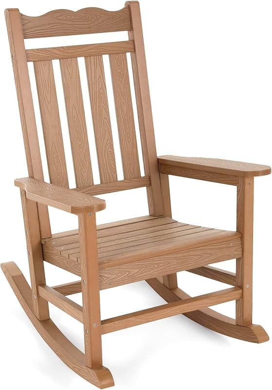 Outdoor & Indoor Rocking Chair, All-Weather Porch Rocker with 400 lbs ...