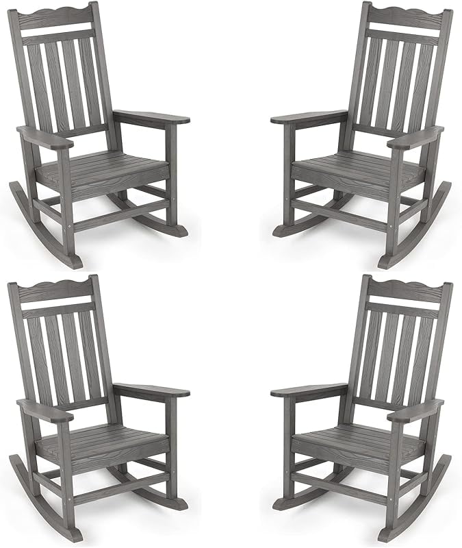 Outdoor & Indoor Rocking Chair, All-Weather Porch Rocker with 400 lbs ...