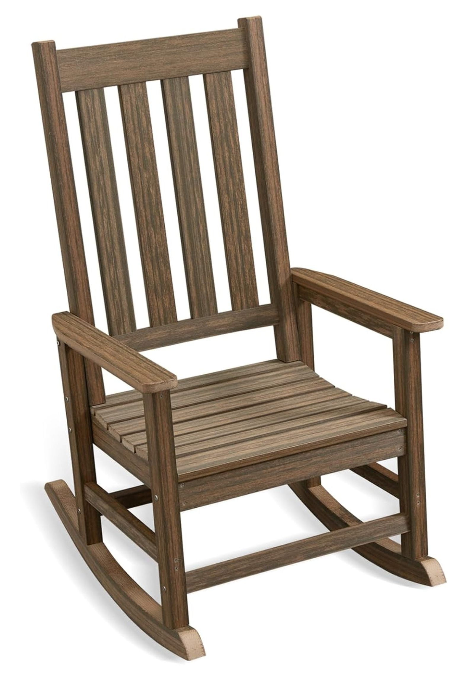 Outdoor Indoor Rocking Chair, HDPE Rocking Chair with Wide Contoured ...