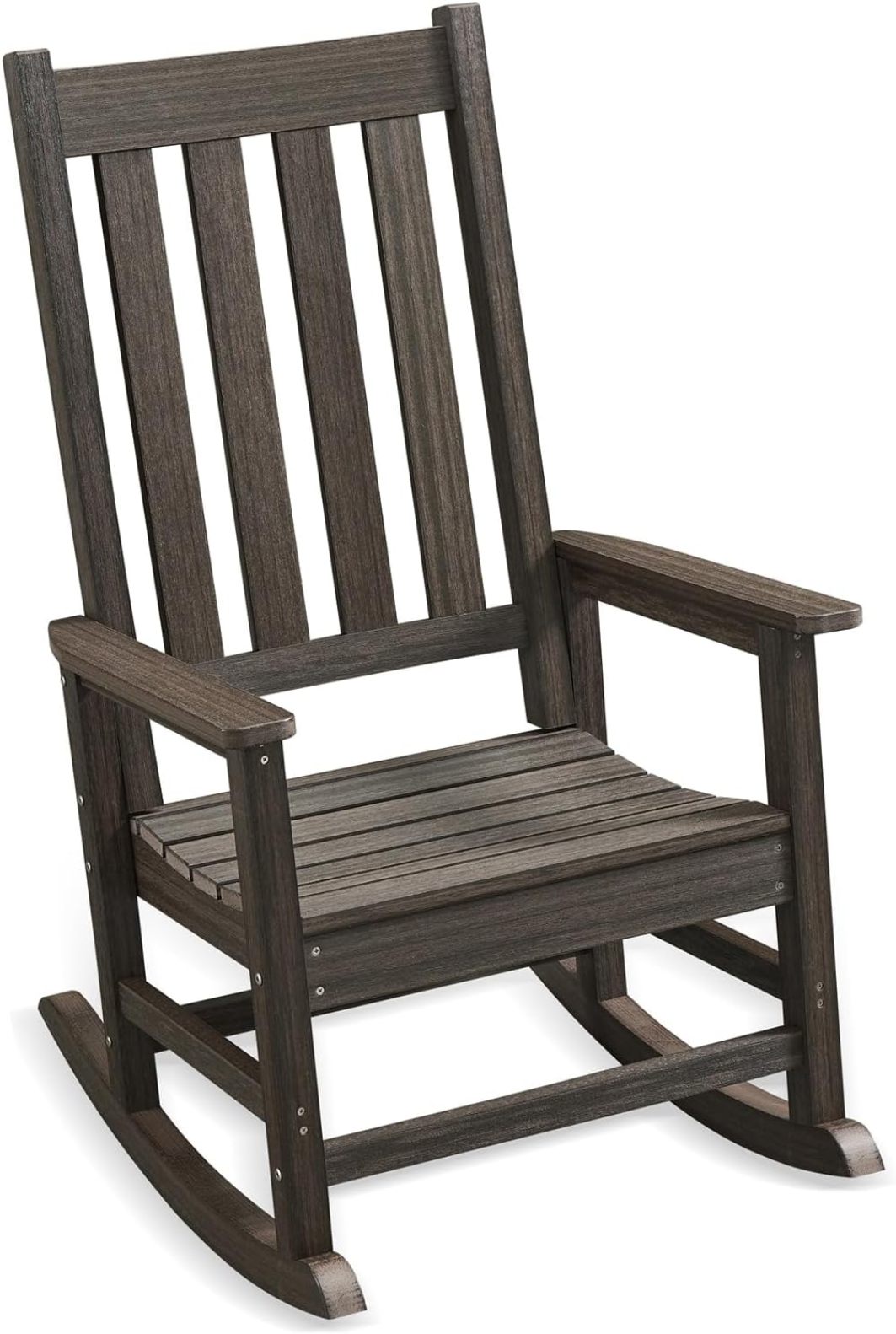 Outdoor Indoor Rocking Chair, HDPE Poly Rocking Chair with Wide ...