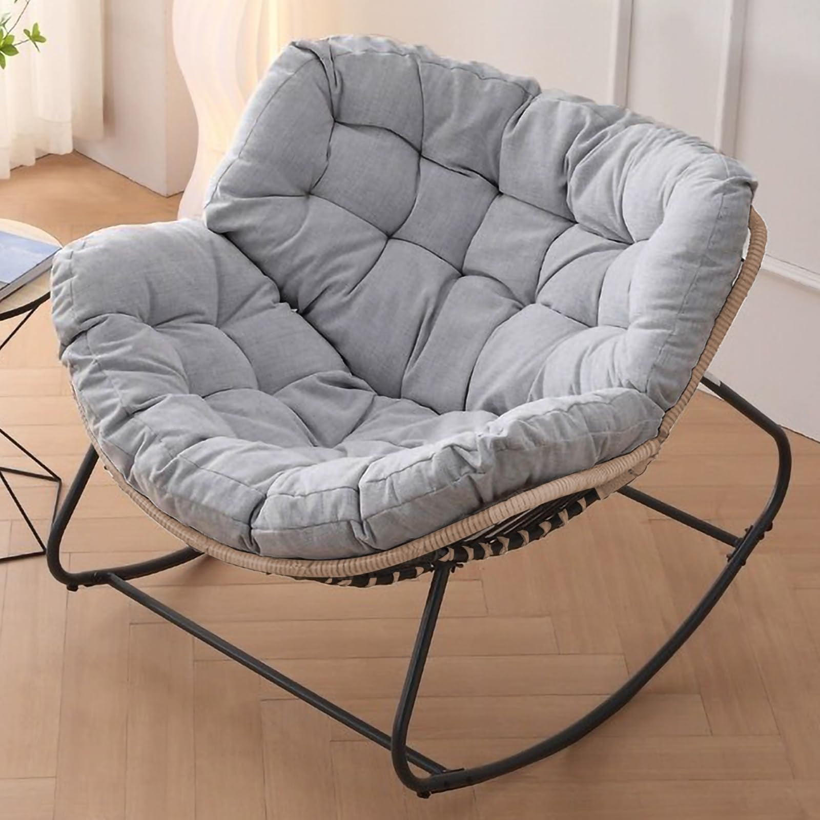 Outdoor/Indoor Rocking Chair,Papasan Chair,Outdoor Patio Porch ...