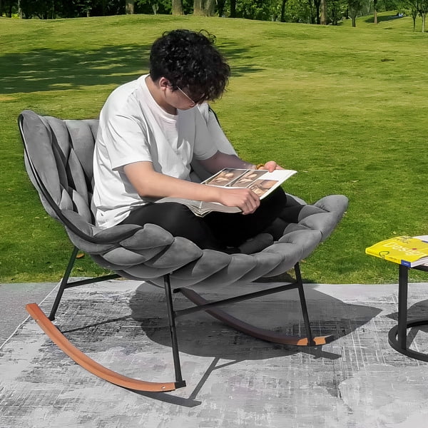 Outdoor&Indoor Rocking Chair is made with a heavy-duty steel frame and ...