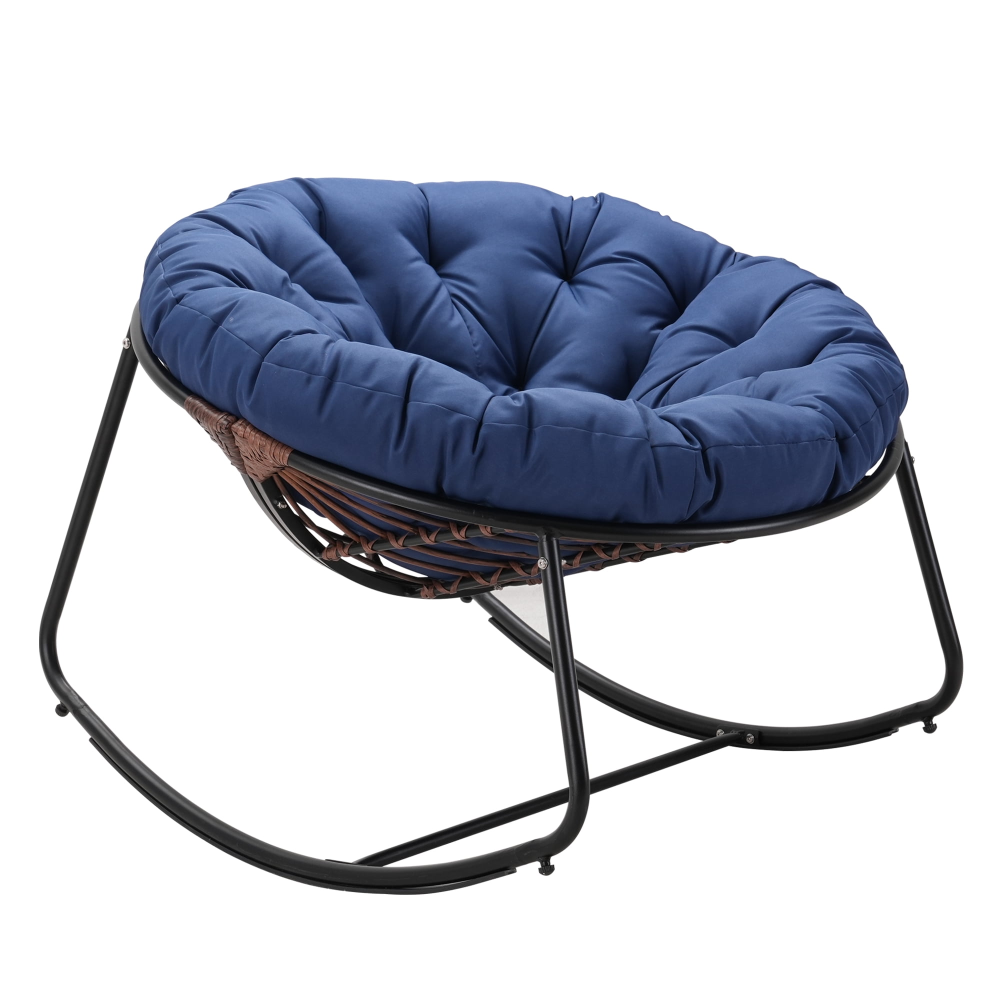 Outdoor/Indoor Rocking Chair with Rust-Resistant Steel Frame & Water ...