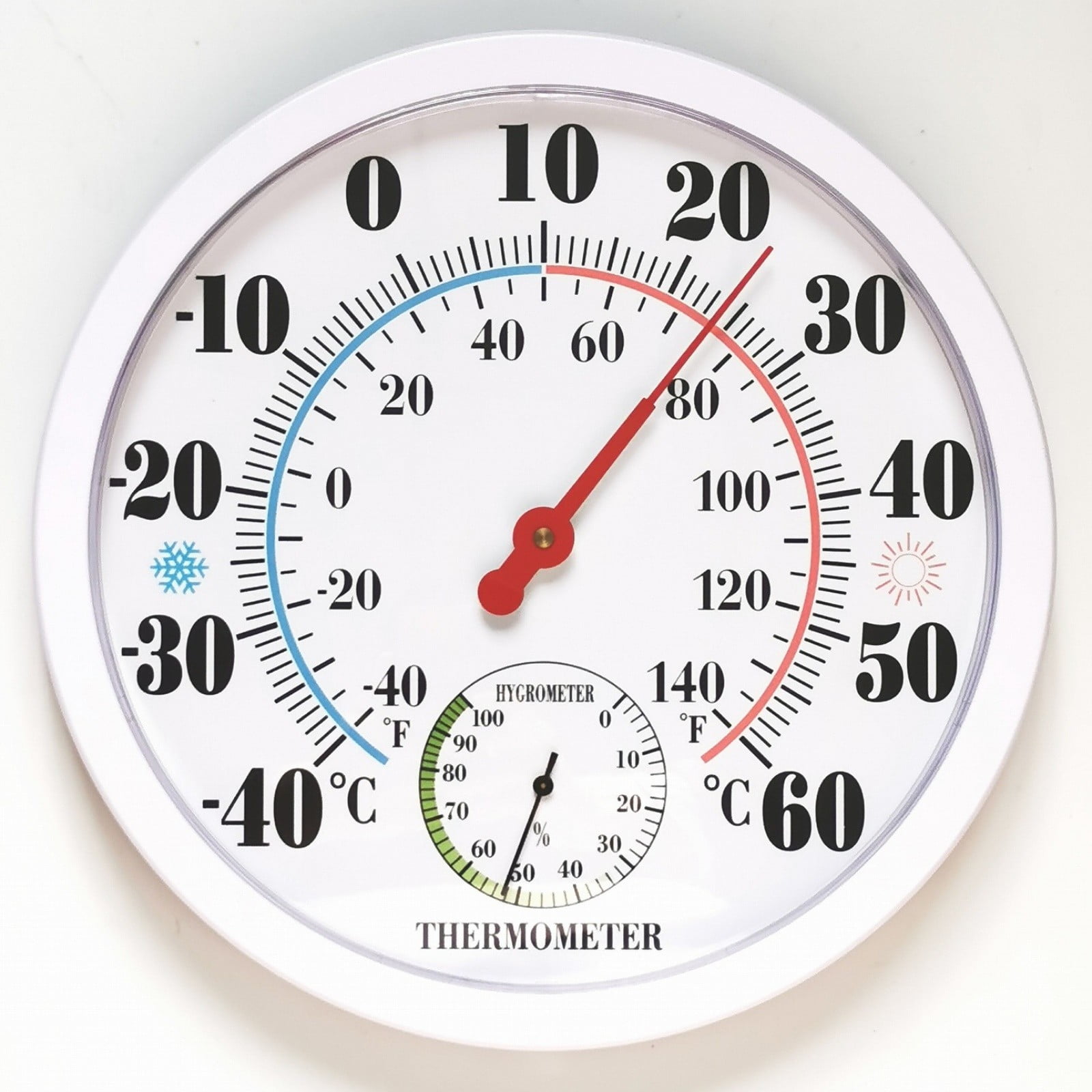 Outdoor Indoor Thermometer Hygrometer - No Battery Needed, Waterproof ...