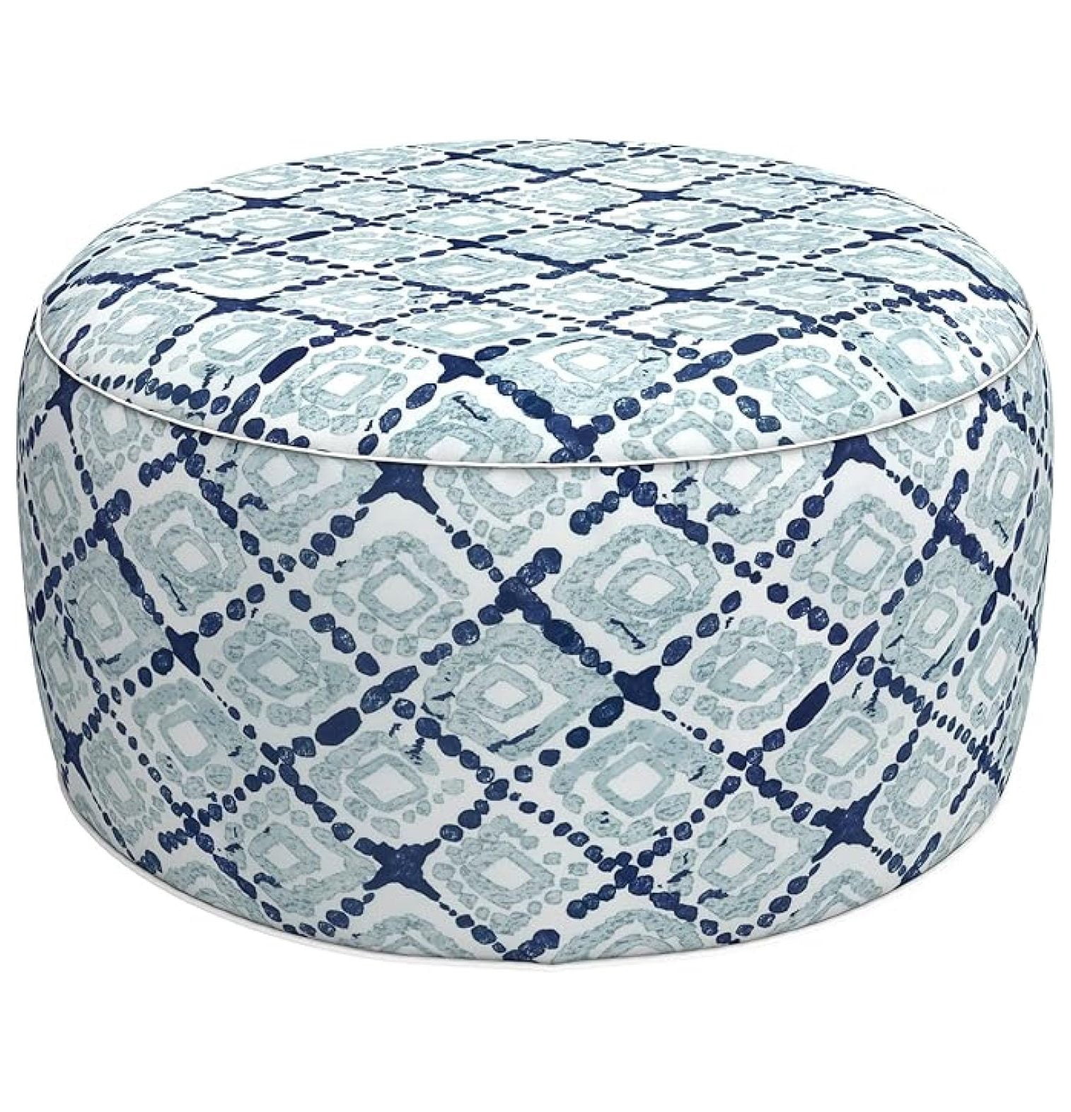 Outdoor Inflatable Ottoman, 31” Round Footrest Stool, Portable Patio ...