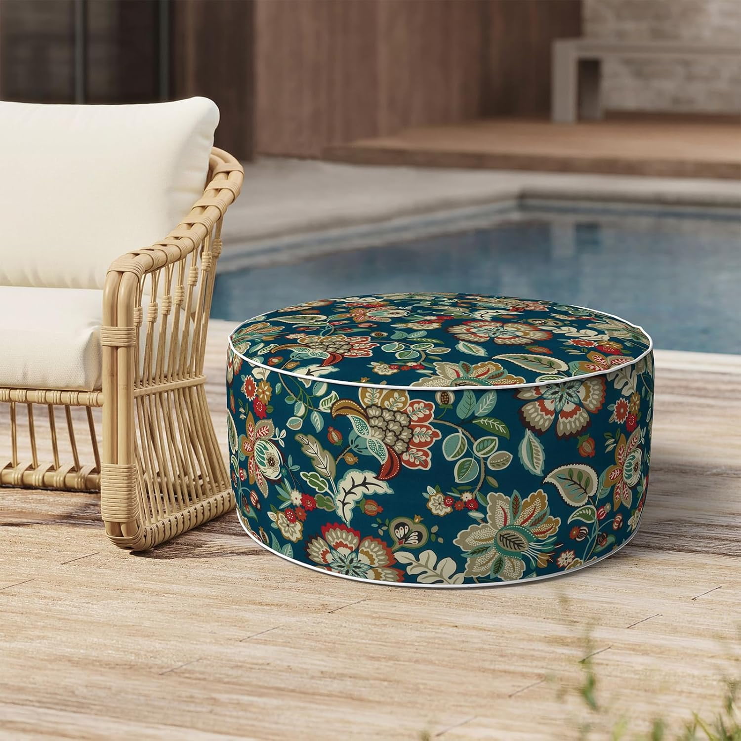 Outdoor Inflatable Stool Ottoman, All Weather Portable Footrest Stool ...