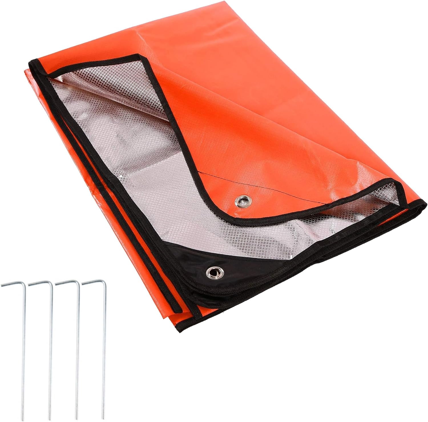 Outdoor Insulated Survival Blanket Tarp : 82" L × 60" W Camping Tarp ...
