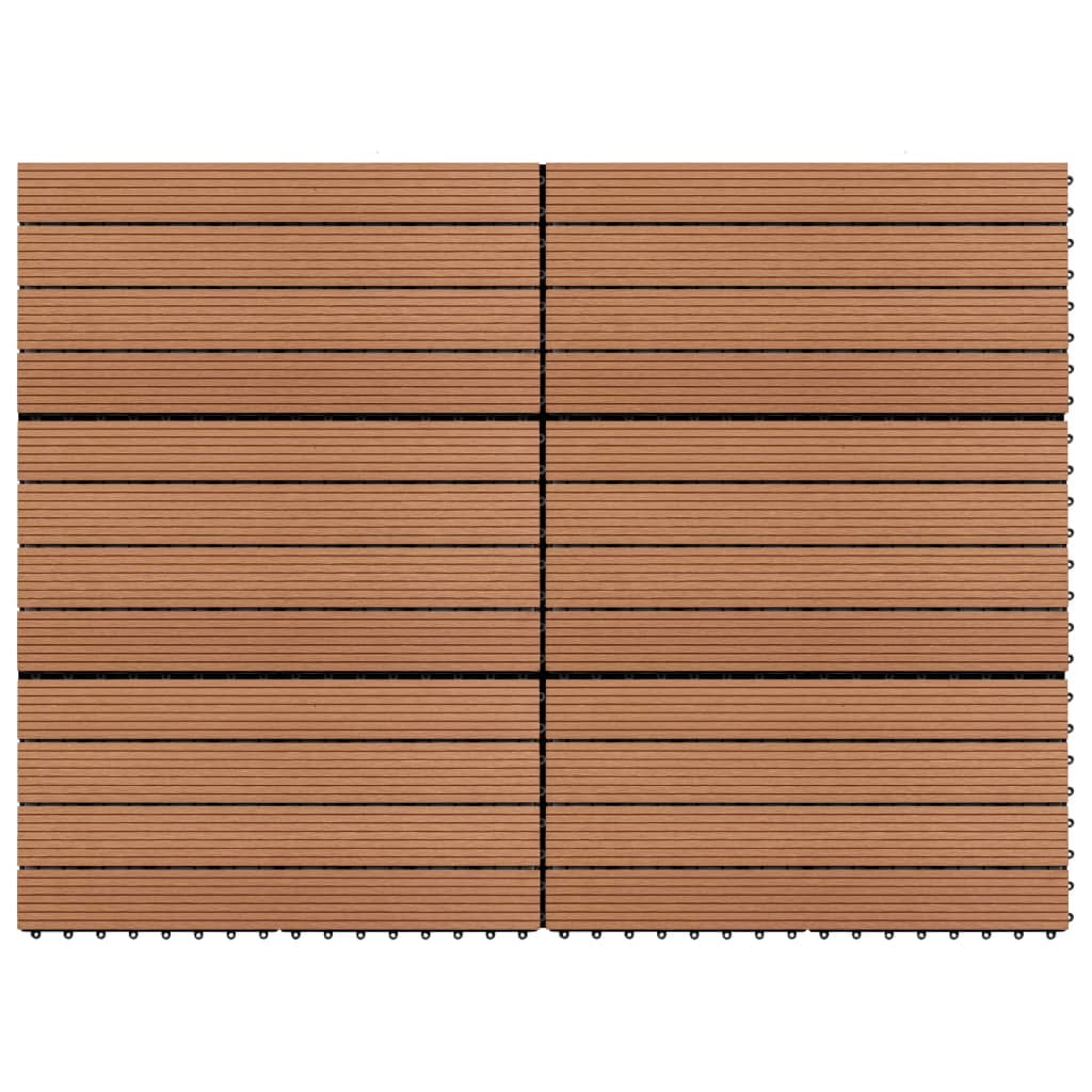 Outdoor Interlocking WPC Brown Tiles 23.6x11.8 - Set of 6 Pieces ...