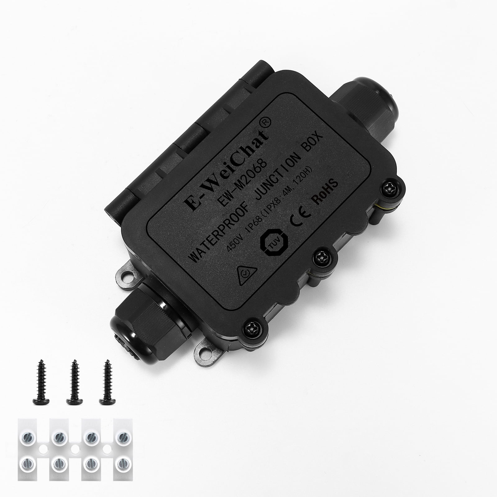 Outdoor Junction Box, 2 Way Electrical Junction Box Waterproof IP68 ...