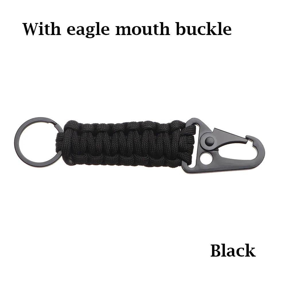 Outdoor Keychain Ring Camping Carabiner Military Paracord Cord Rope ...