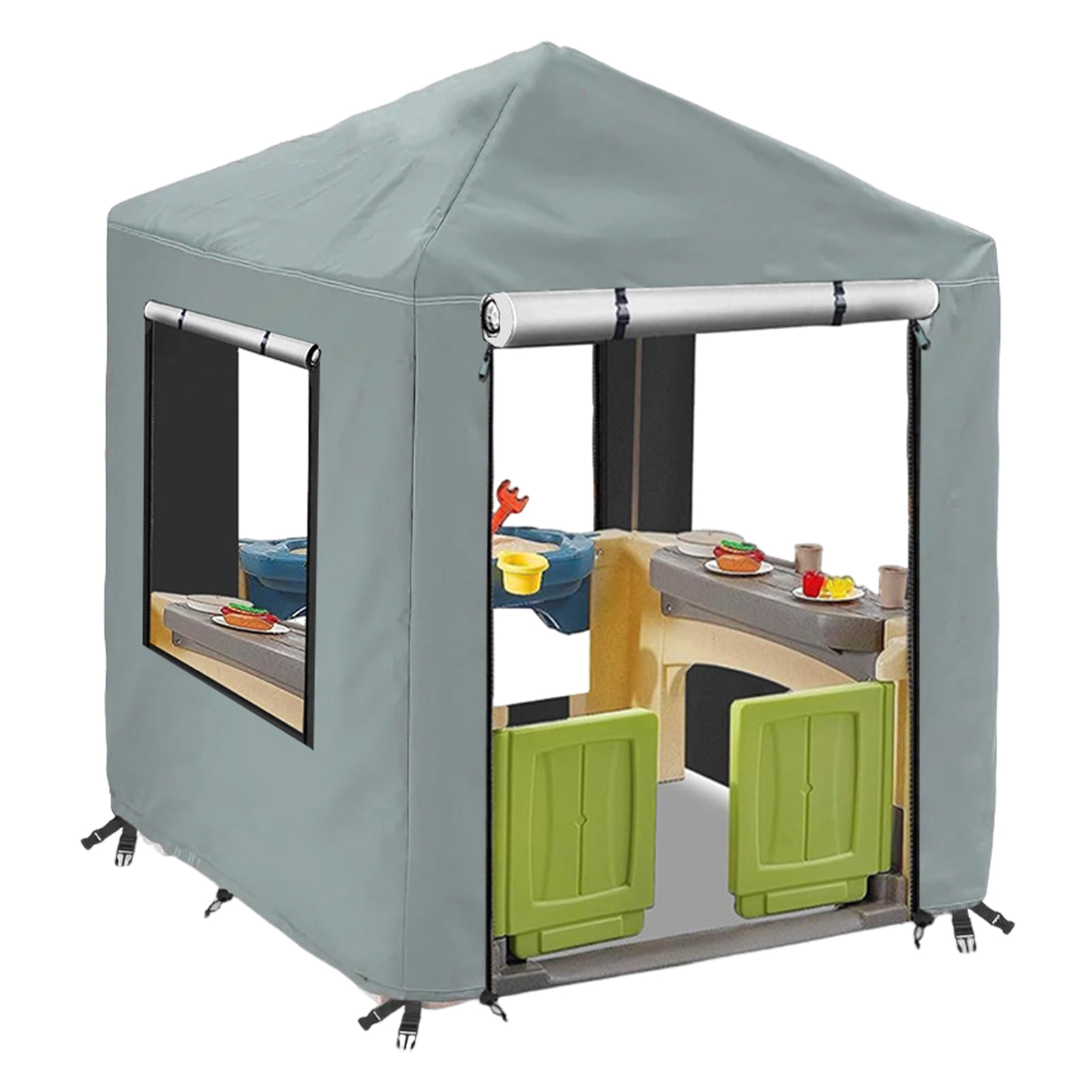 Outdoor Kids Playhouse Cover with Zippered Windows Waterproof UV ...