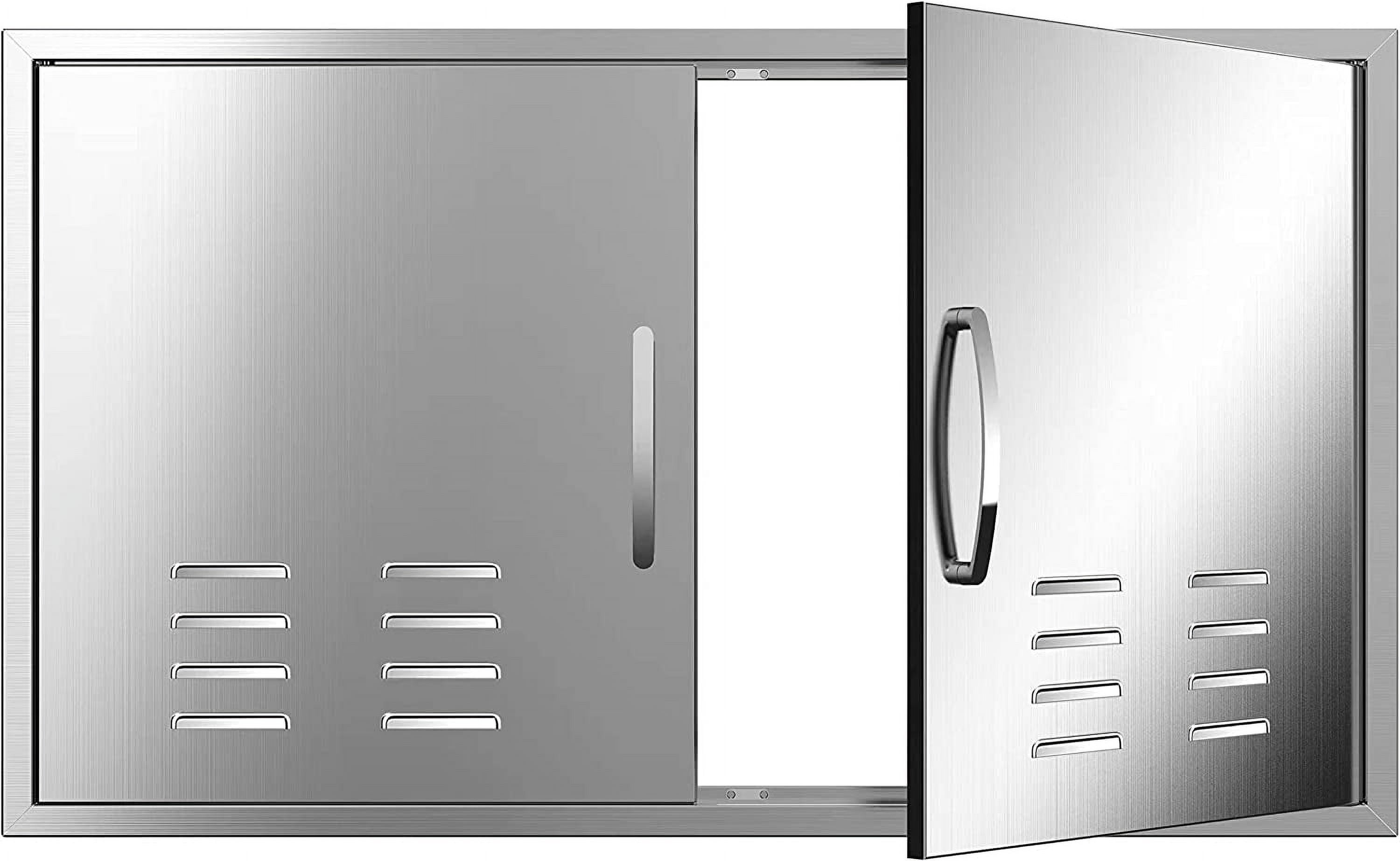 Outdoor Kitchen Doors 27''W X 20''H, Flush Mount Stainless Steel BBQ ...