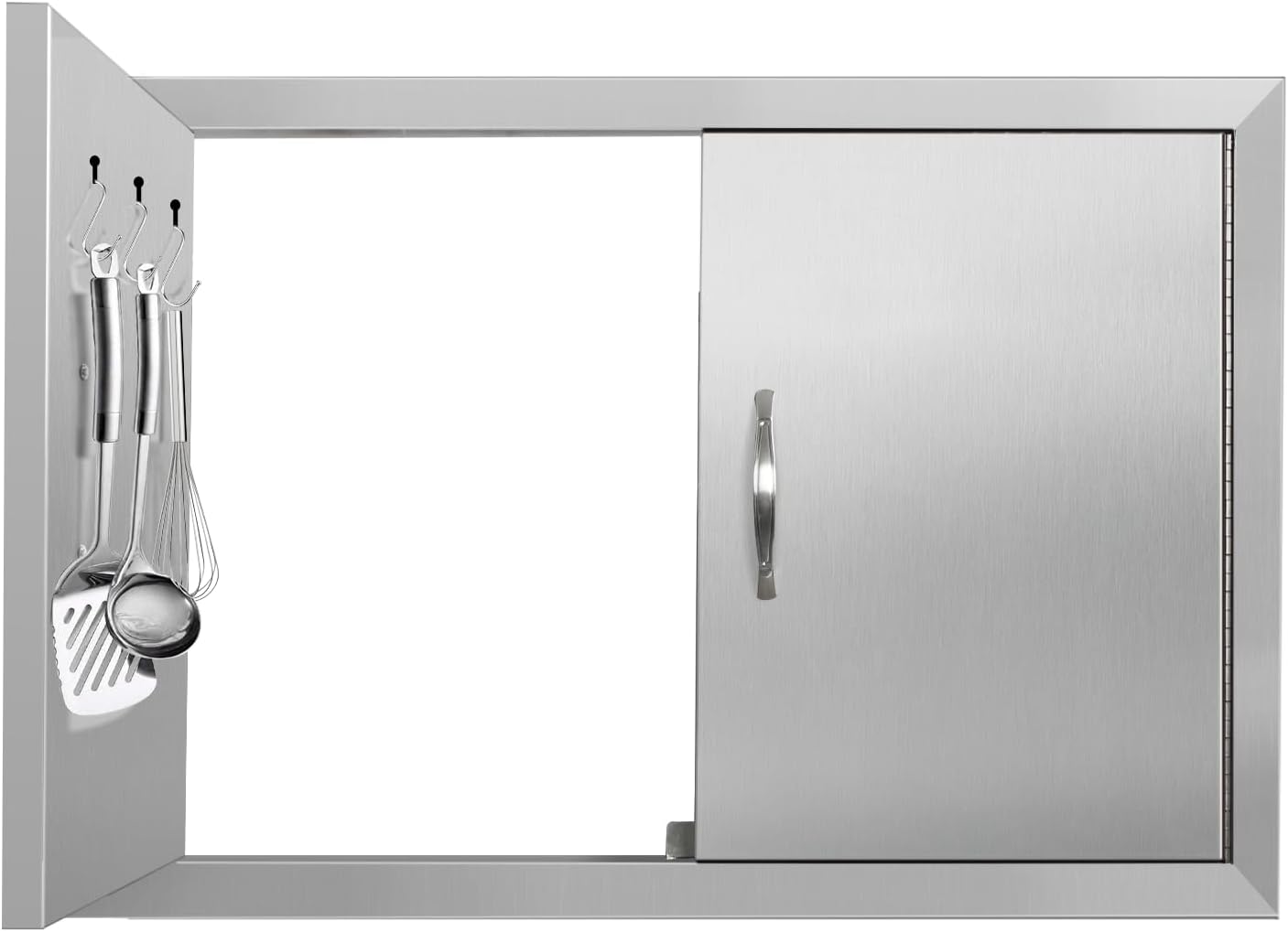 Outdoor Kitchen Doors 28W x 19H Inch BBQ Doors, Access Door with Hidden ...