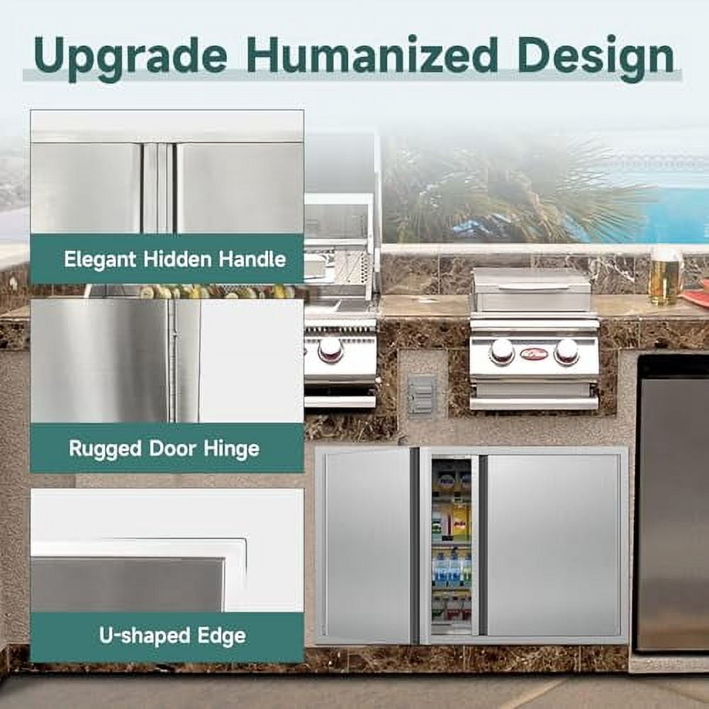 Outdoor Kitchen Doors 28W x 19H Inch Stainless Steel Doors, Access Door ...