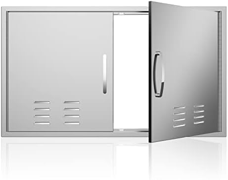Outdoor Kitchen Doors 42''W X 21''H,Flush Mount Stainless Steel BBQ ...