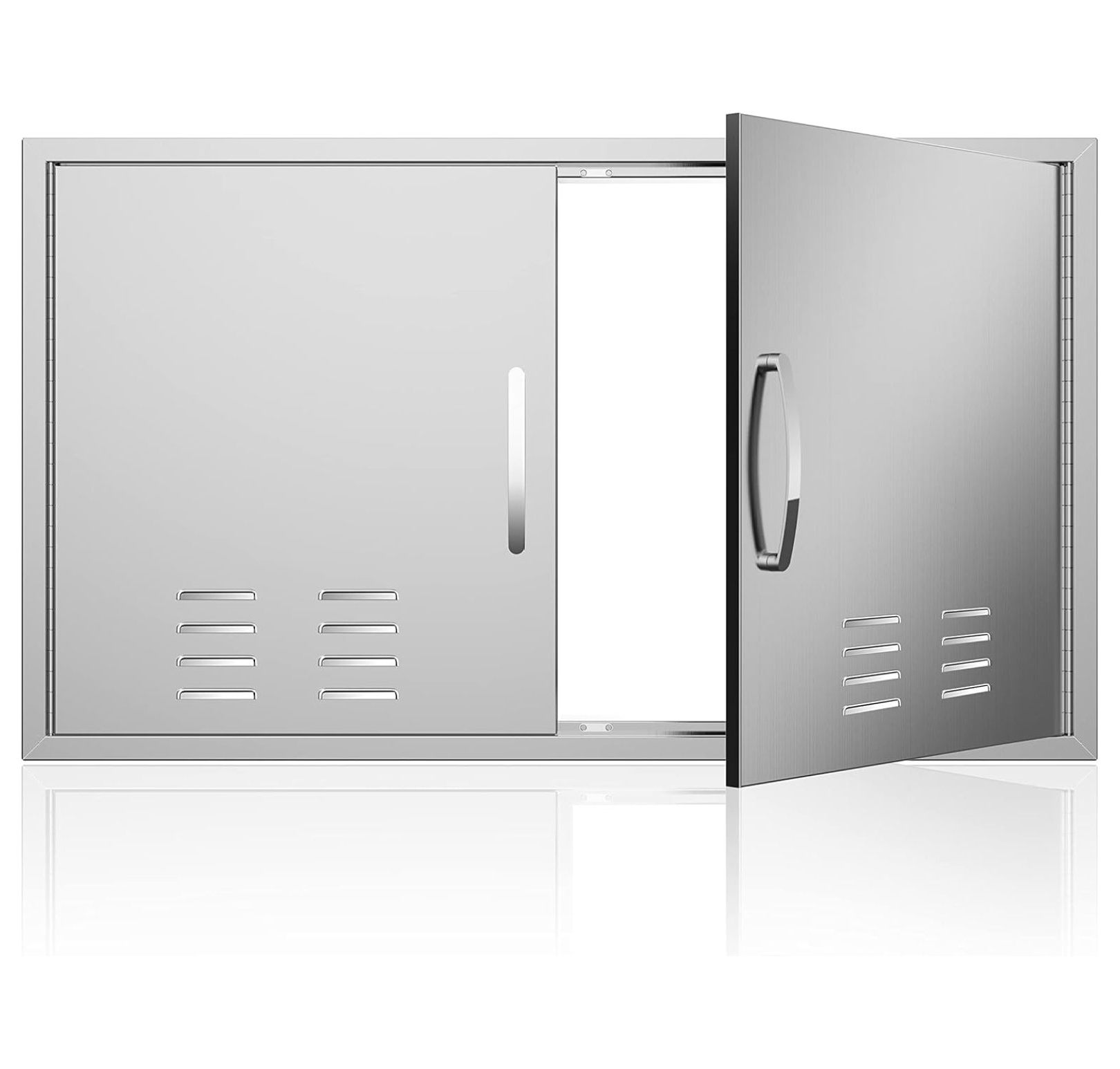 Outdoor Kitchen Doors 42''W X 21''H,Flush Mount Stainless Steel BBQ ...