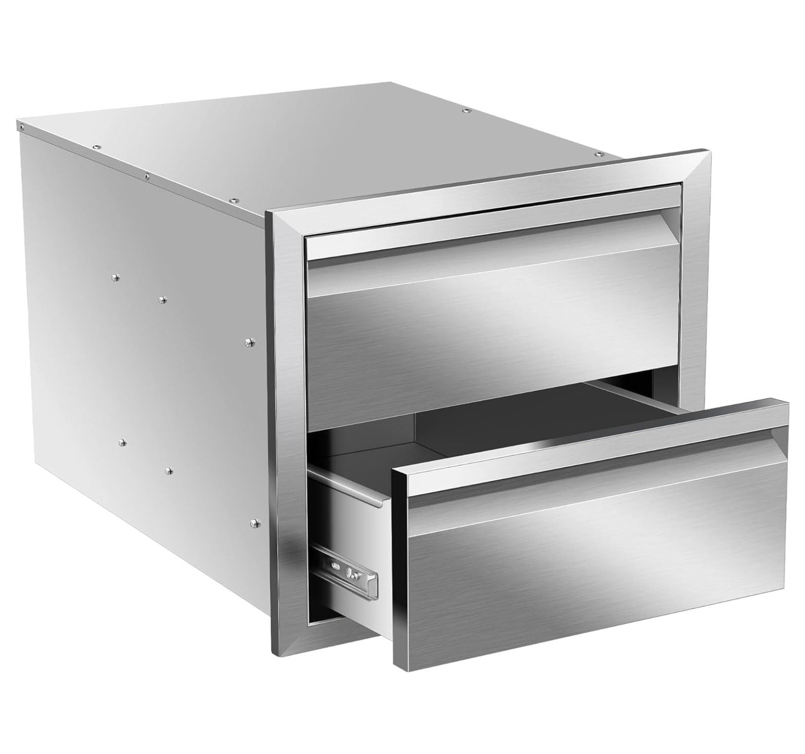 Outdoor Kitchen Double Drawers, Stainless Steel BBQ Drawer Without ...